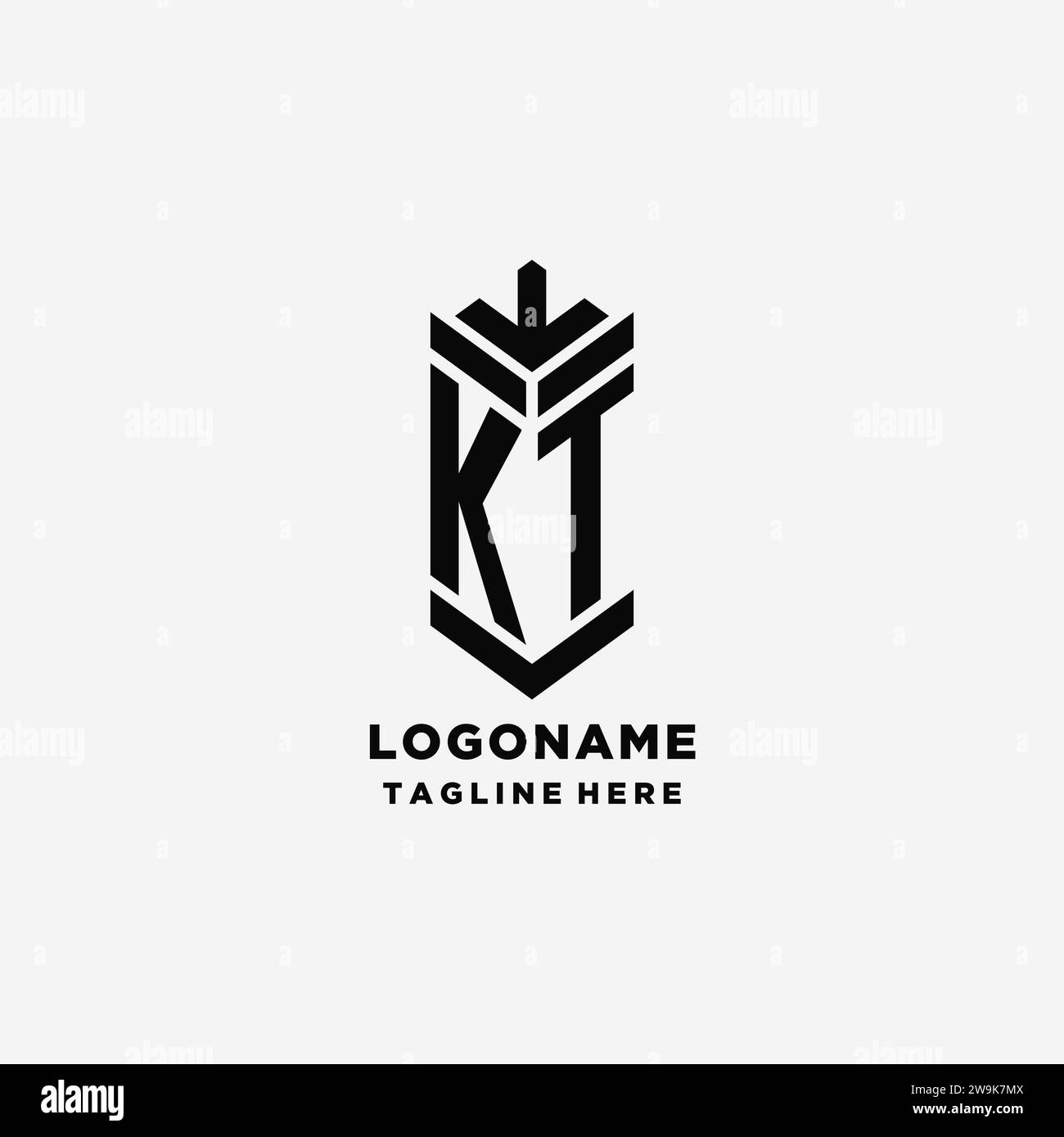 Kt letter design Black and White Stock Photos & Images - Alamy