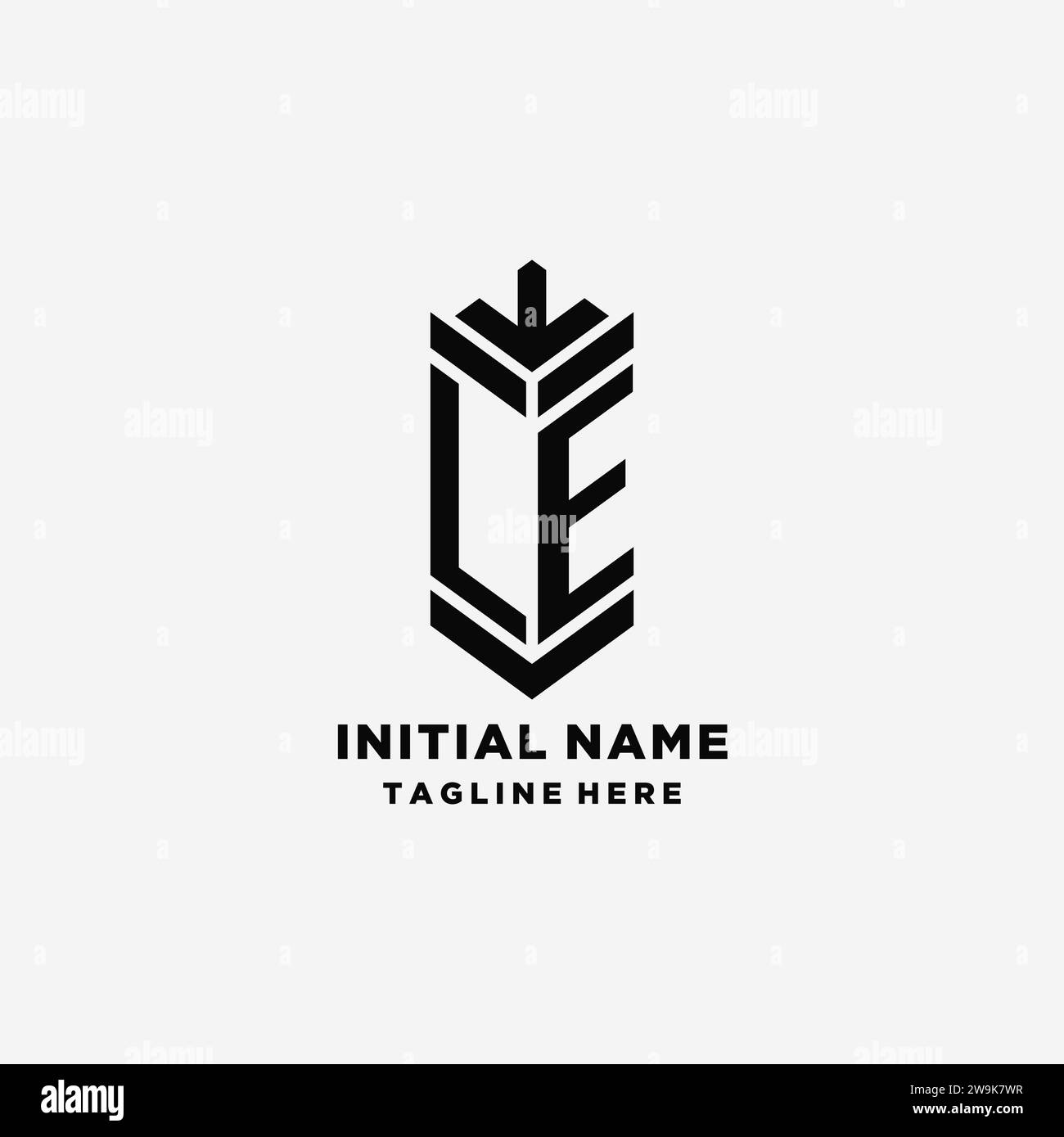 Initials LE shield logo design, creative monogram logo inspiration vector graphic Stock Vector ...