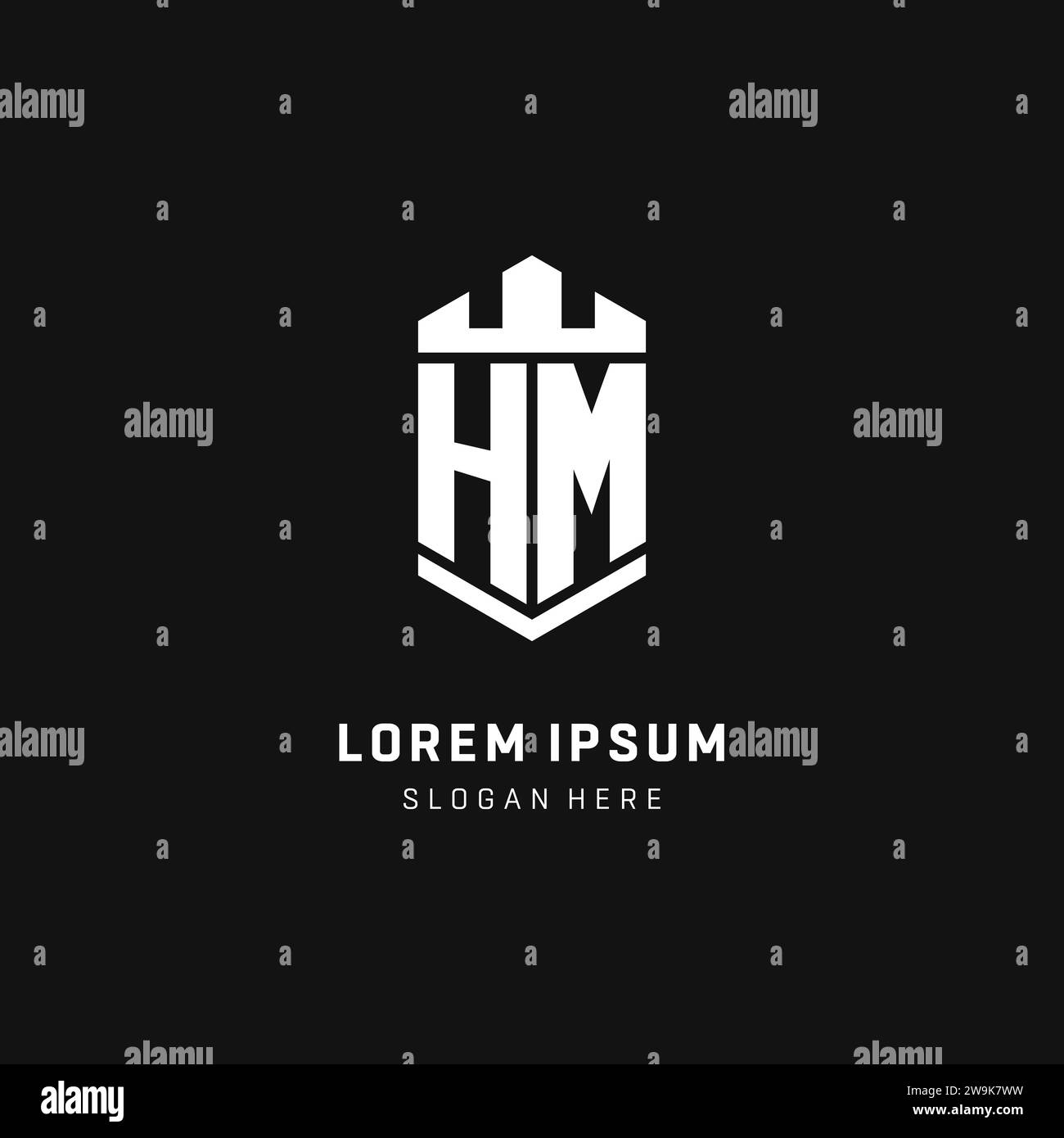HM monogram logo initial with crown and shield guard shape style vector ... HM monogram logo initial with crown and shield guard shape style vector ...