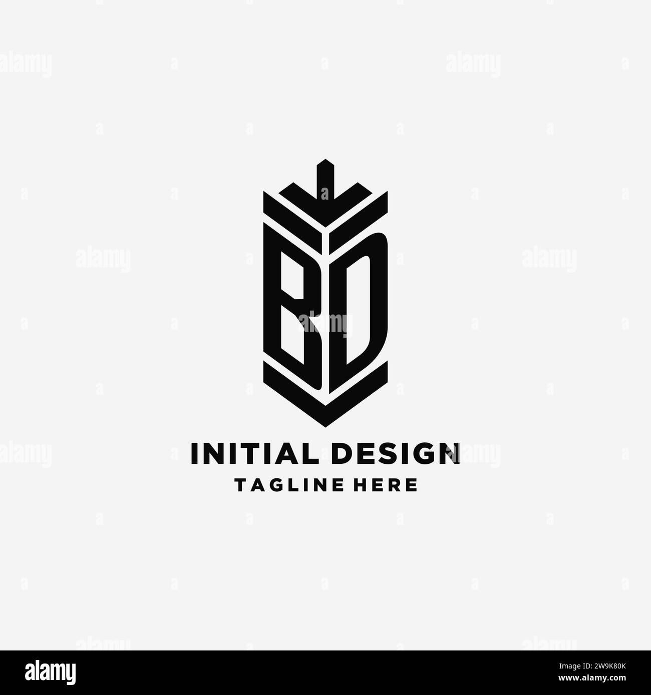 Initials BD shield logo design, creative monogram logo inspiration vector graphic Stock Vector ...