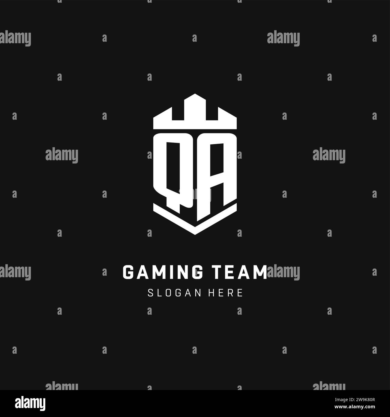 QA monogram logo initial with crown and shield guard shape style vector graphic Stock Vector ...