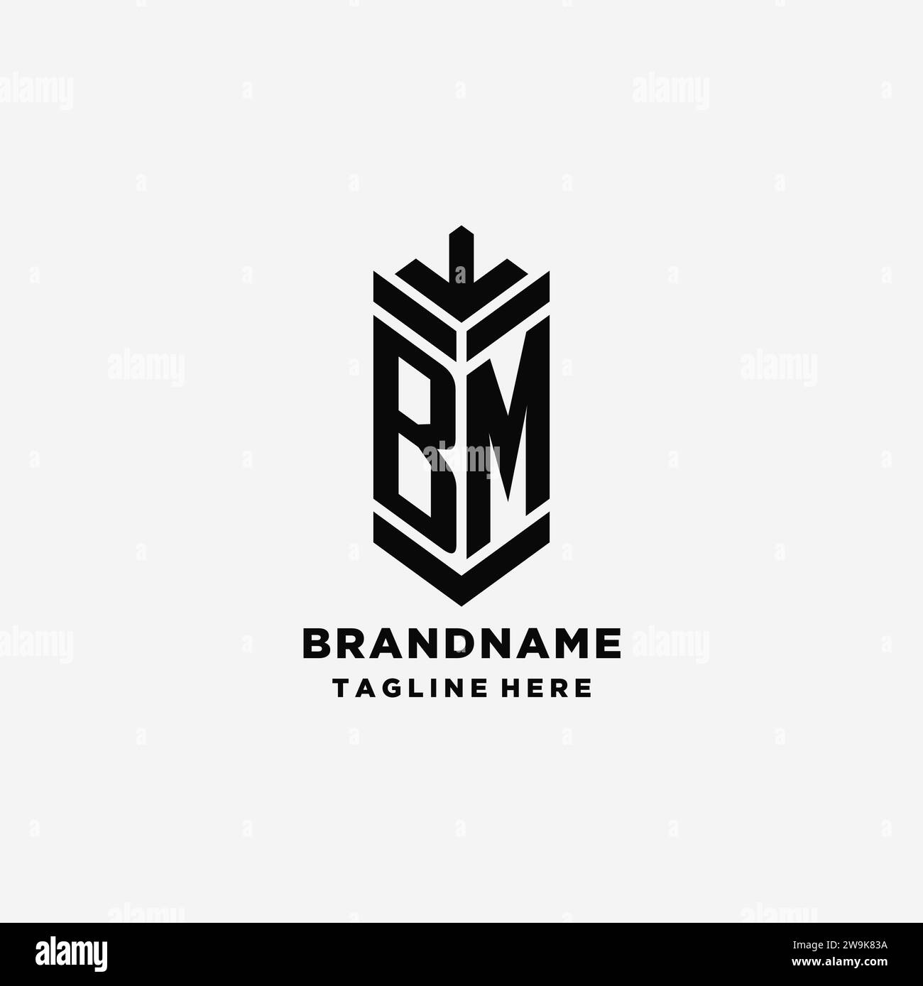 Initials BM shield logo design, creative monogram logo inspiration ...