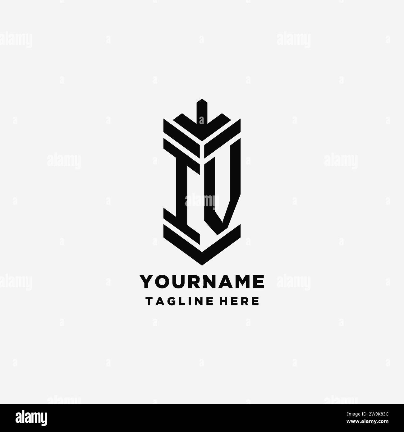 Initials IV shield logo design, creative monogram logo inspiration vector graphic Stock Vector ...