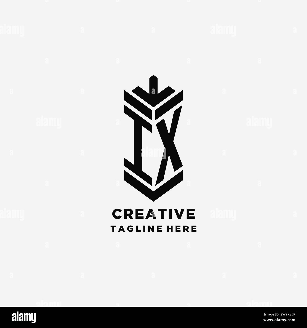 Initials IX shield logo design, creative monogram logo inspiration vector graphic Stock Vector ...