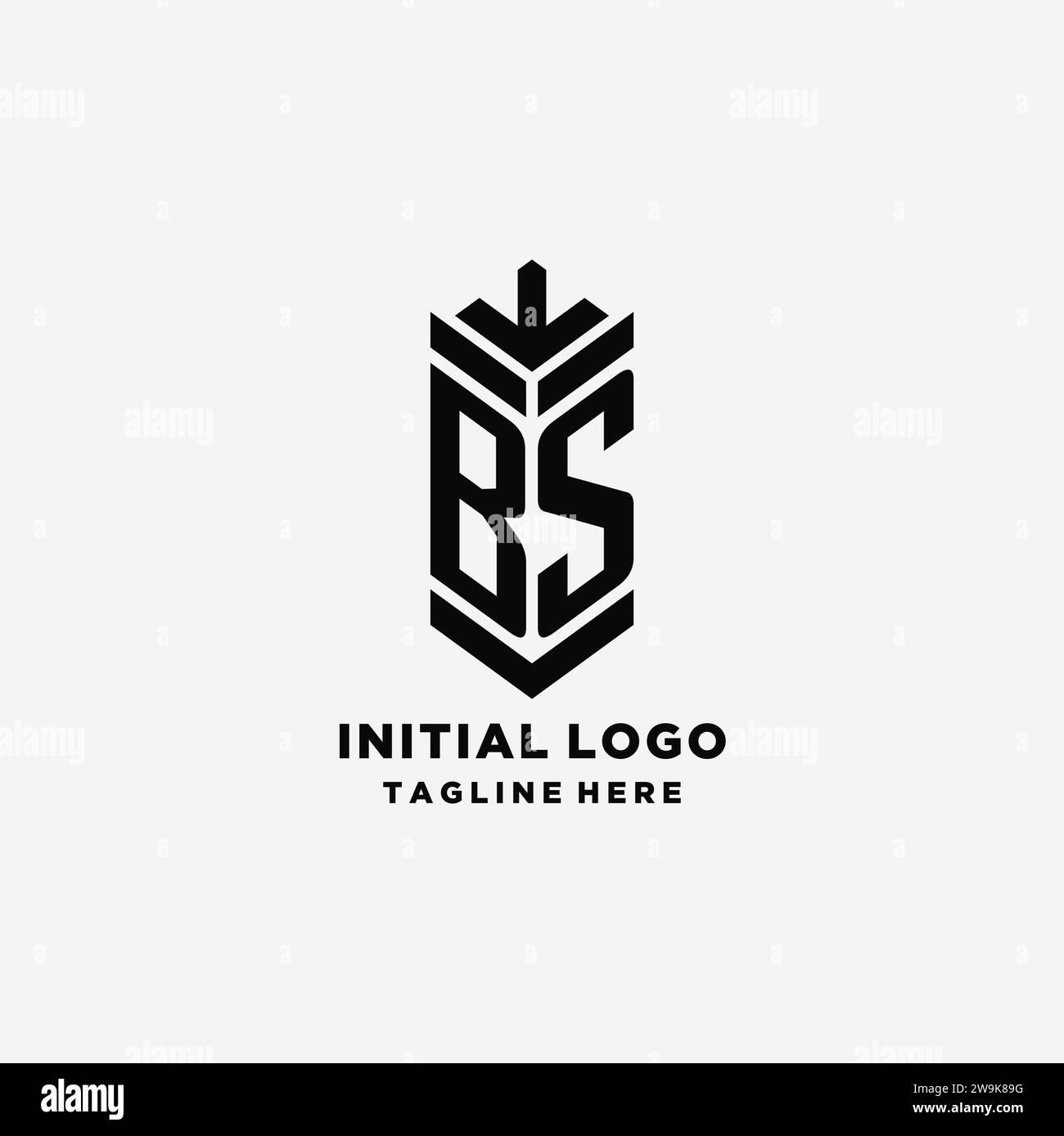 Initials BS shield logo design, creative monogram logo inspiration ...