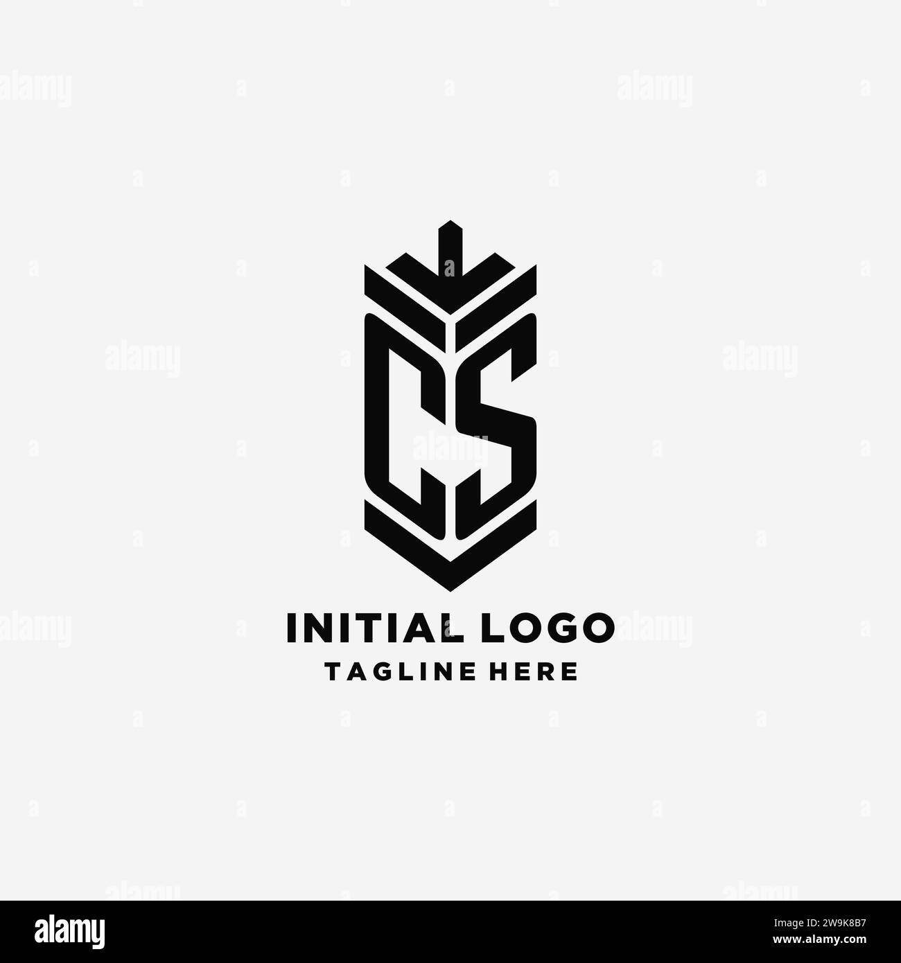 Initials CS shield logo design, creative monogram logo inspiration vector graphic Stock Vector ...