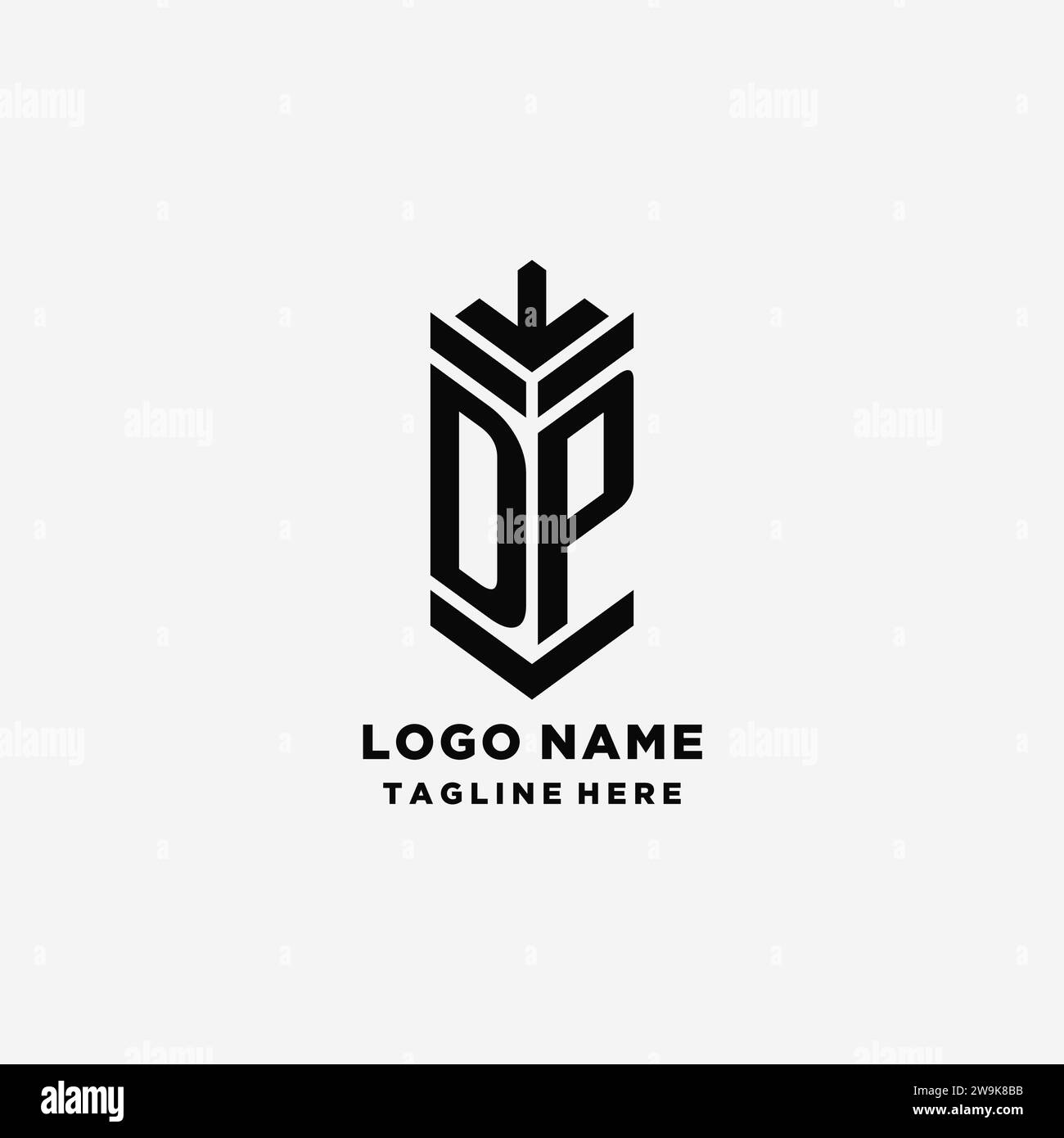 Initials DP shield logo design, creative monogram logo inspiration ...