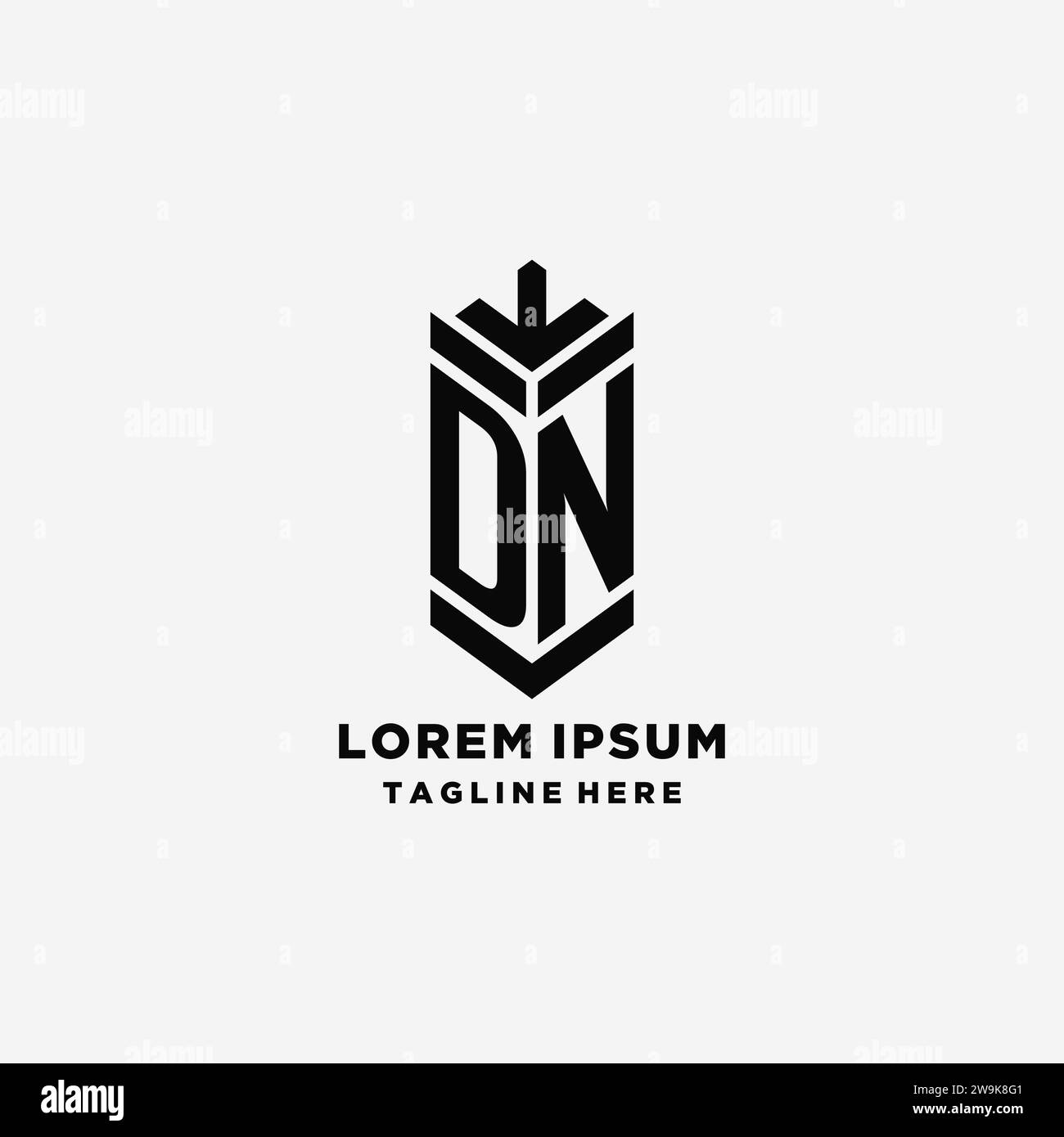 Initials DN shield logo design, creative monogram logo inspiration ...