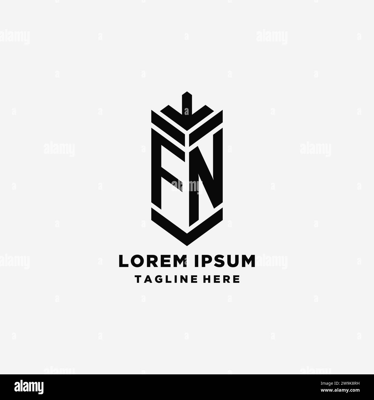 Initials FN shield logo design, creative monogram logo inspiration ...