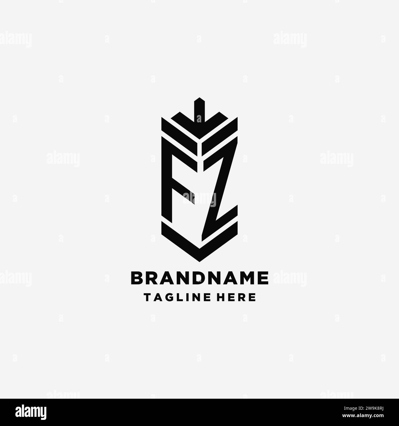 Initials FZ shield logo design, creative monogram logo inspiration vector graphic Stock Vector ...