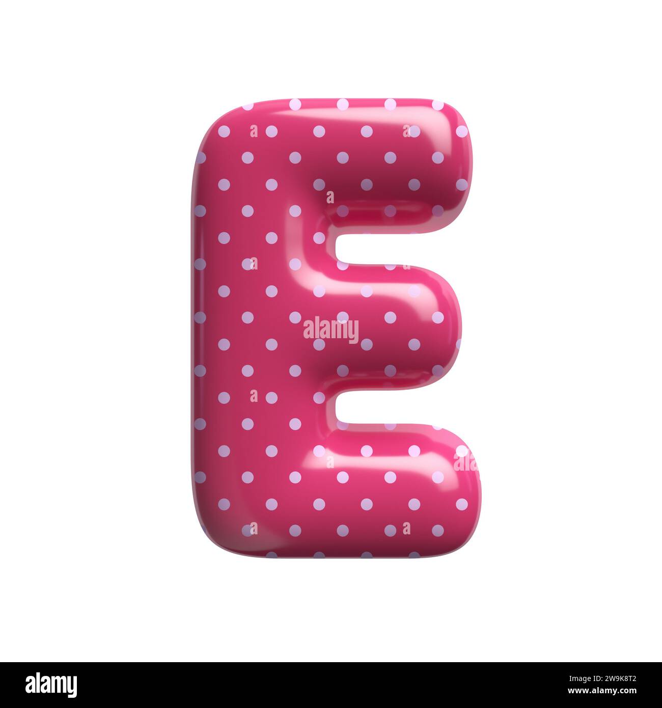 Polka dot letter E - Capital 3d pink retro font - suitable for Fashion ...