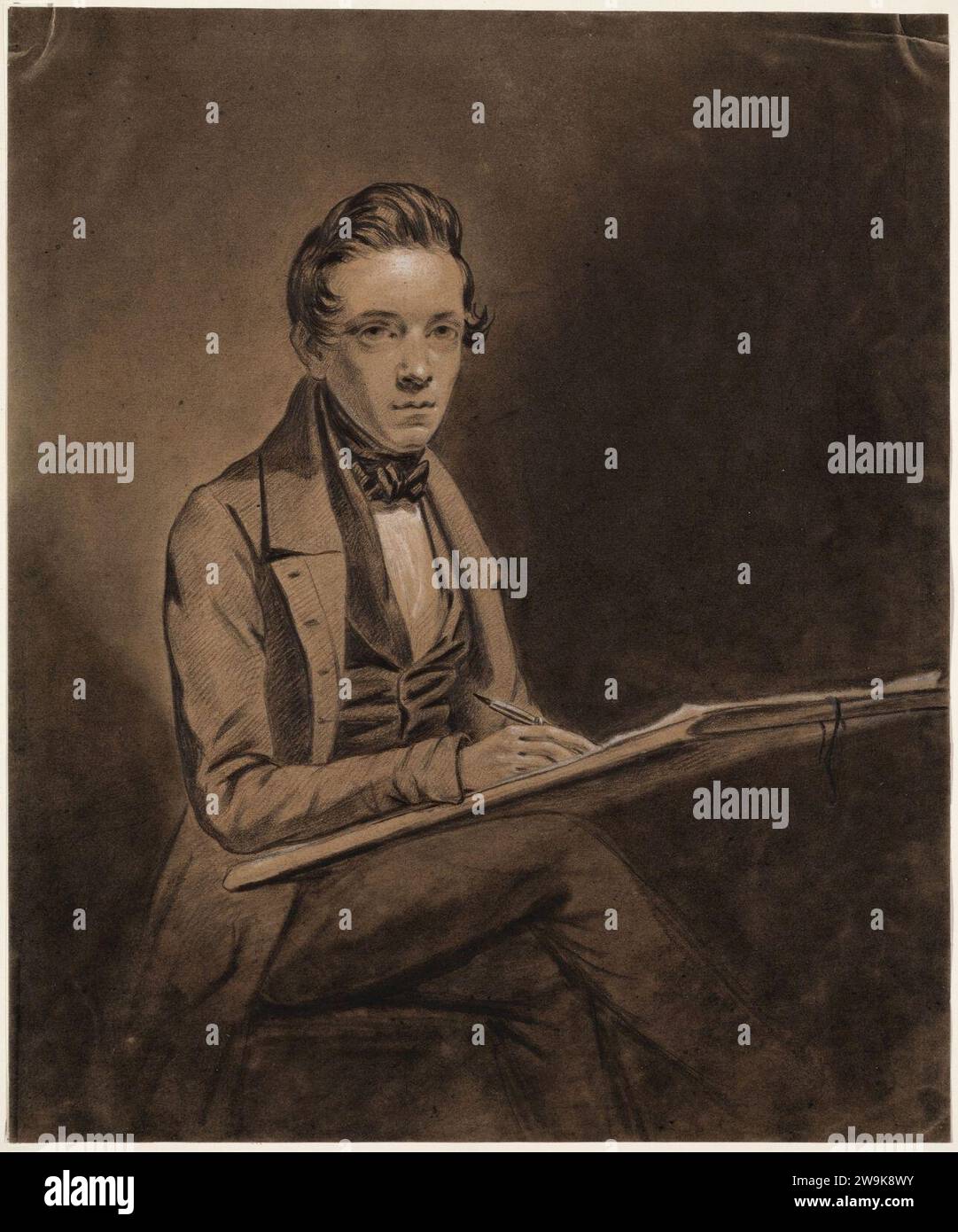 Zelfportret van Jan Cornelis van Rossum (1840 Stock Photo - Alamy