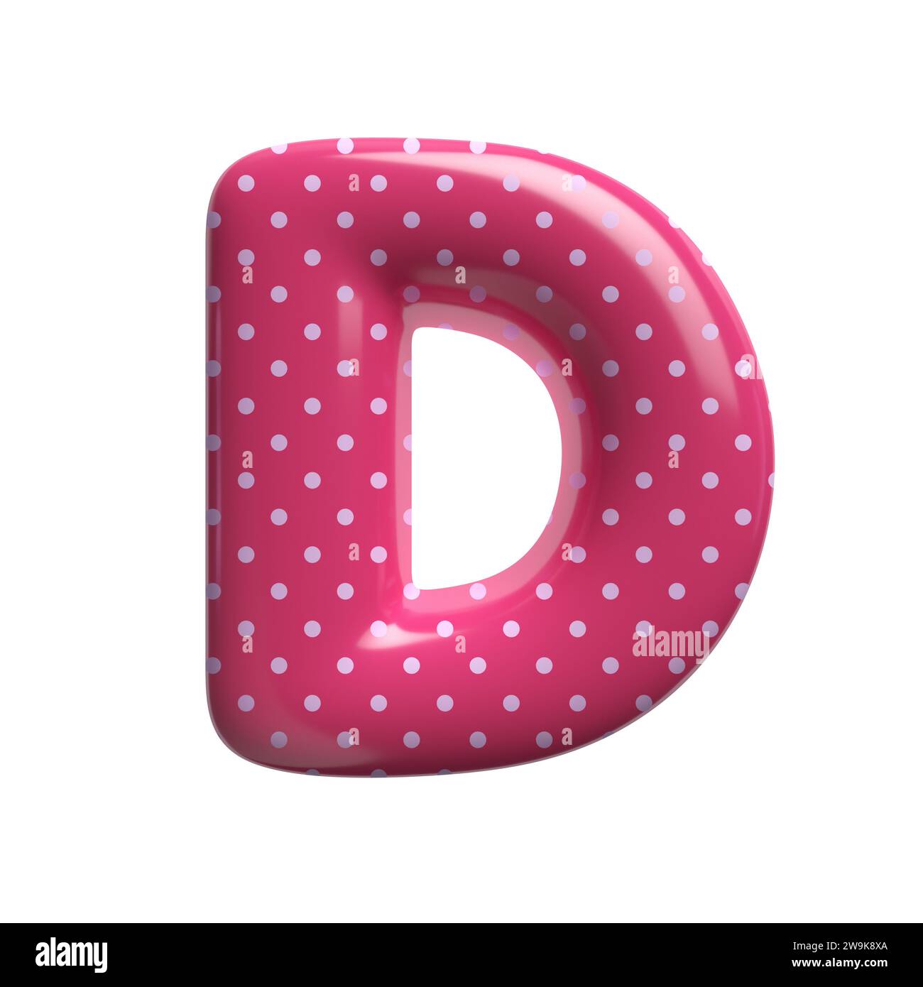 Polka dot letter D - Capital 3d pink retro font - suitable for Fashion ...