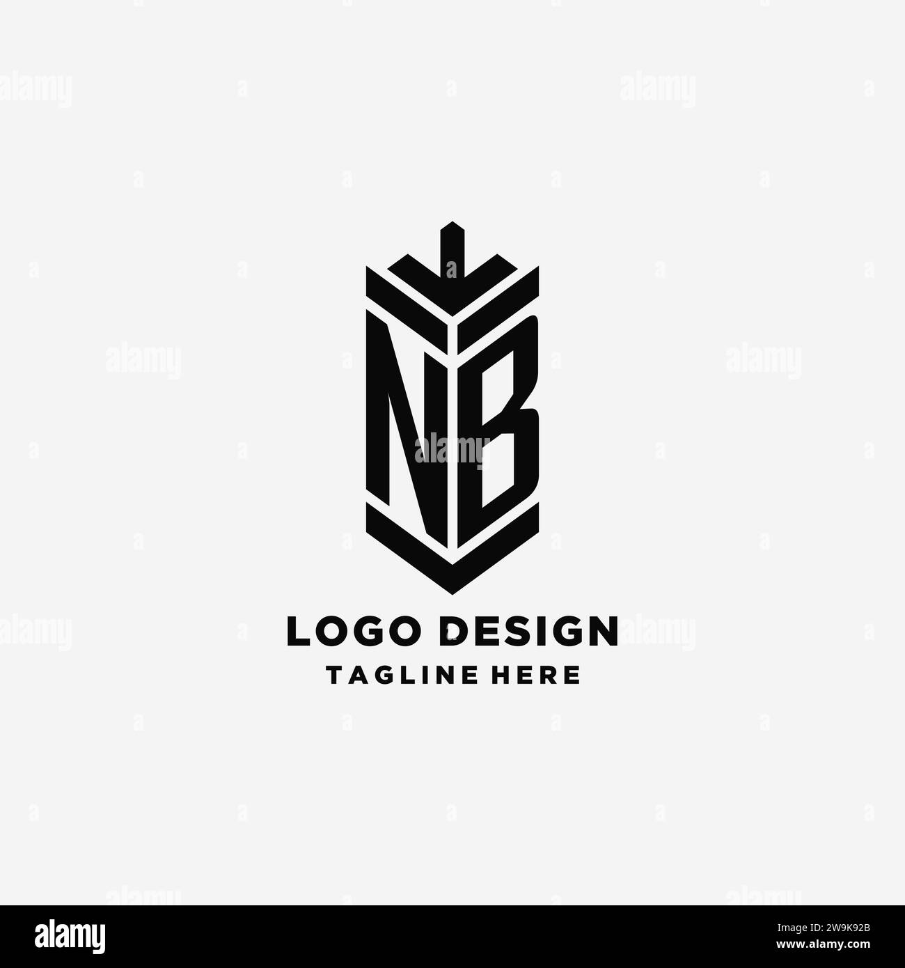 Initials NB shield logo design, creative monogram logo inspiration ...