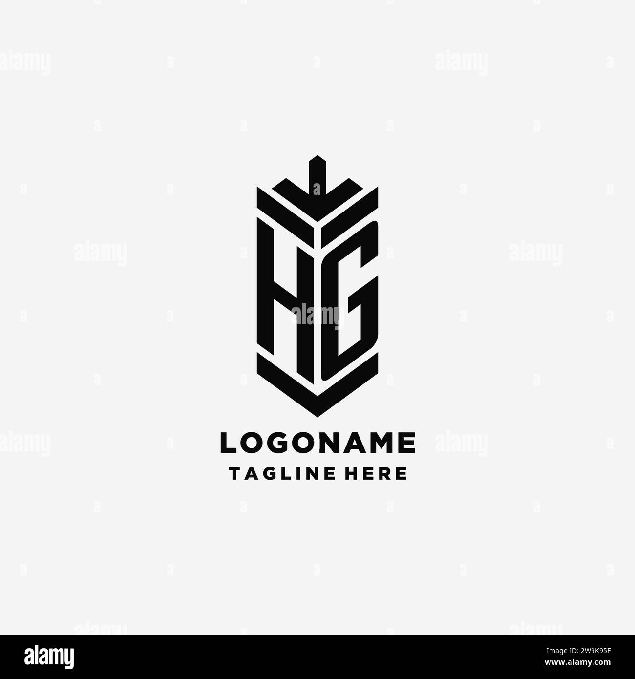 Initials HG shield logo design, creative monogram logo inspiration ...