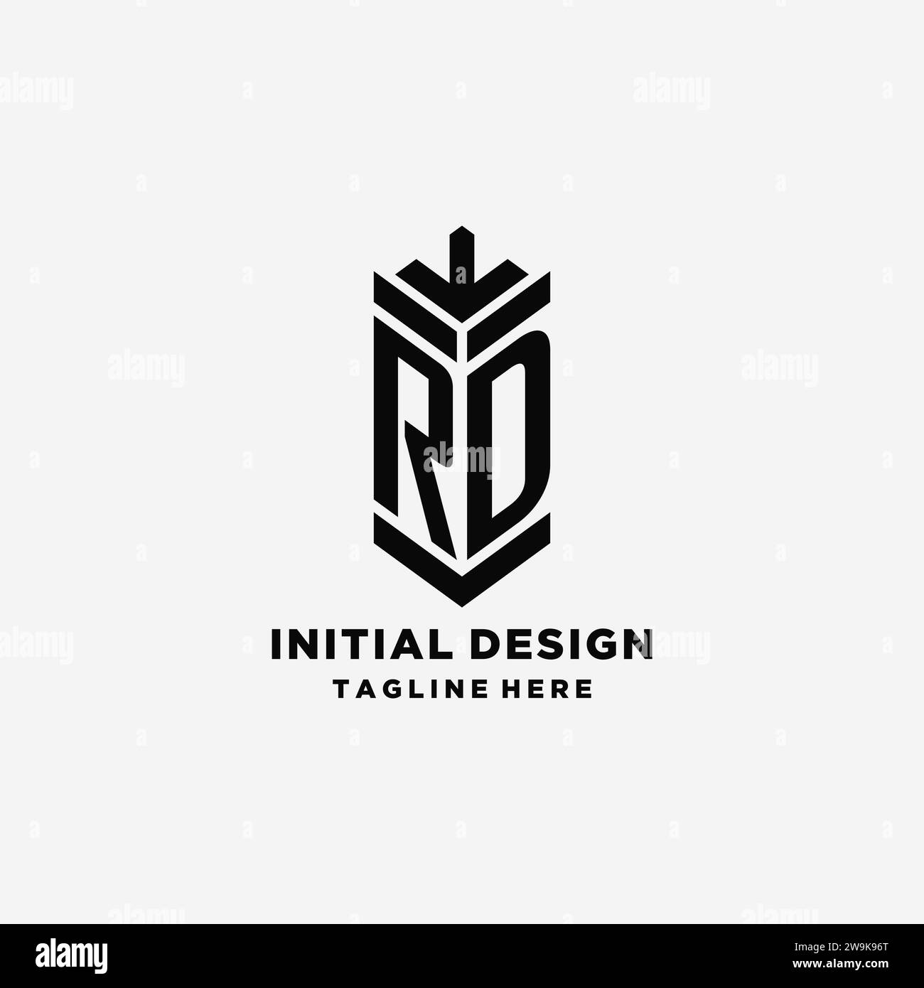 Initials RD shield logo design, creative monogram logo inspiration vector graphic Stock Vector ...
