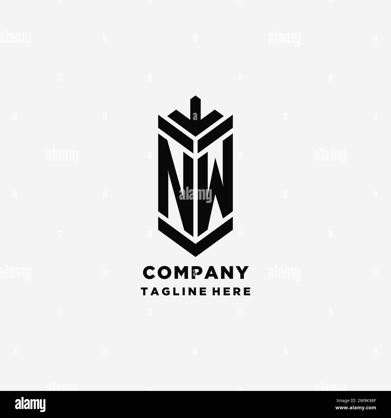 Initials NW shield logo design, creative monogram logo inspiration ...