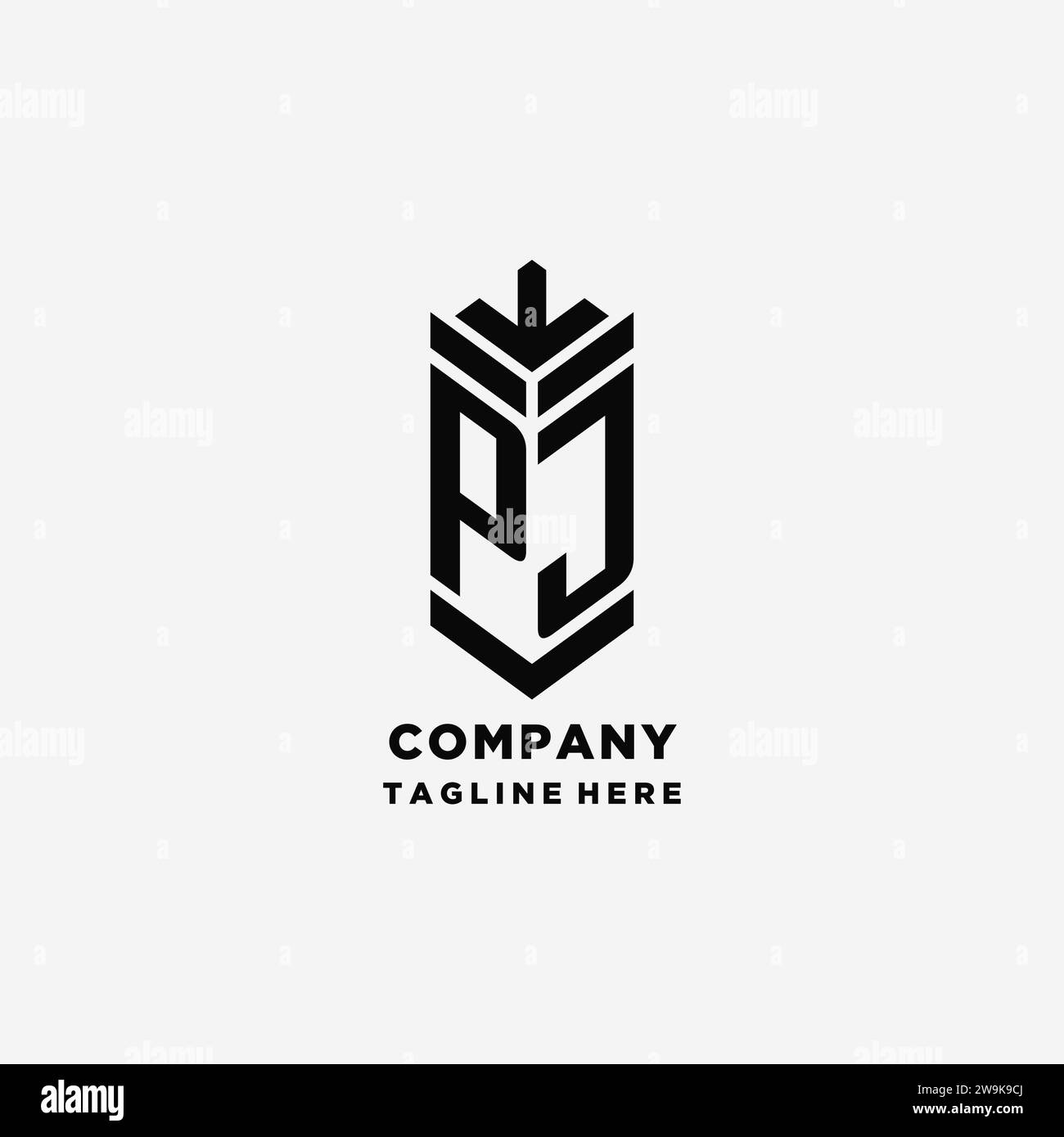 Initials PJ shield logo design, creative monogram logo inspiration vector graphic Stock Vector ...