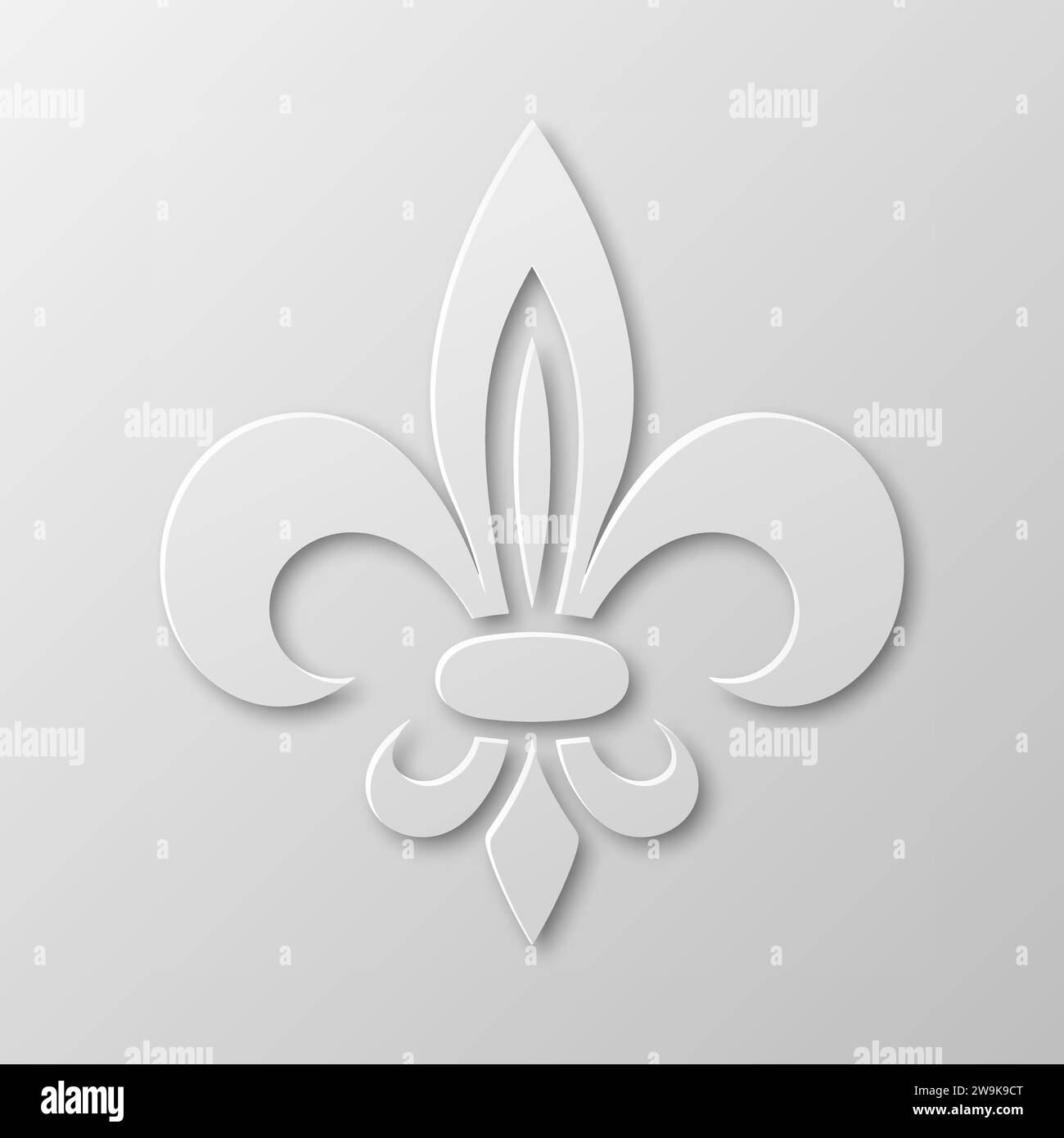 Vector Realistic Paper 3d Fleur De Lis Closeup on White Background ...