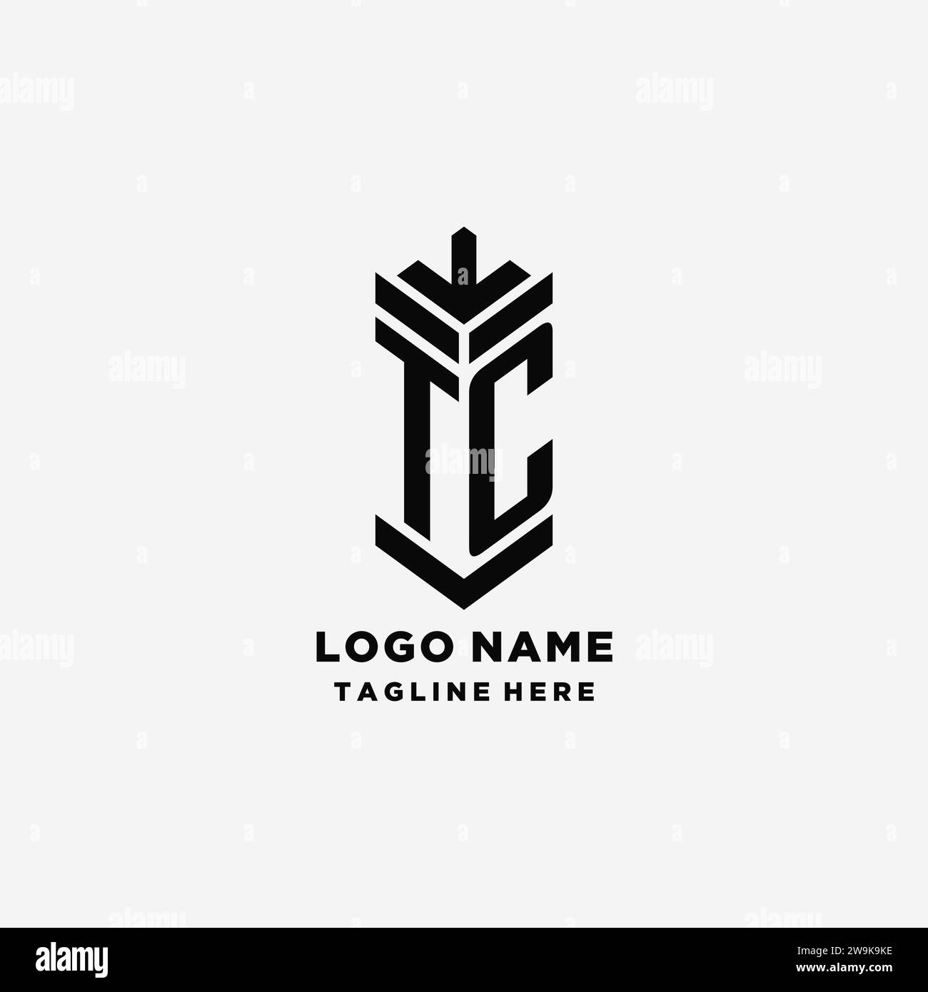 Initial tc logo Black and White Stock Photos & Images - Alamy
