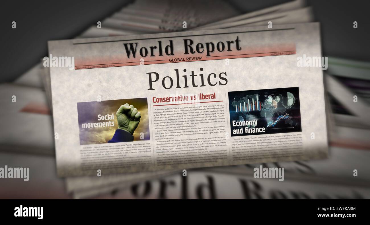 Politics vintage news and newspaper printing. Abstract concept retro ...