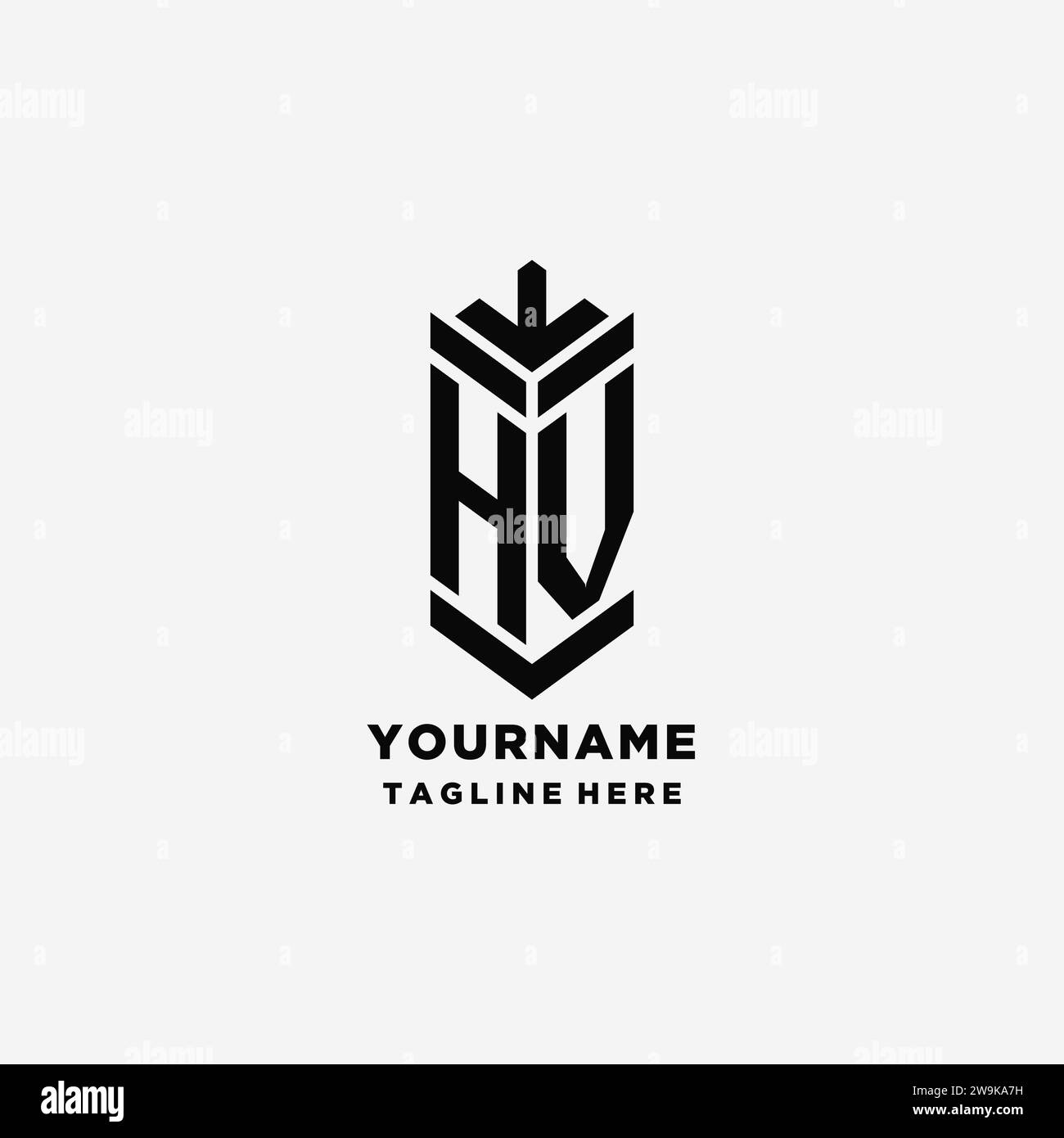 Initials HV shield logo design, creative monogram logo inspiration ...
