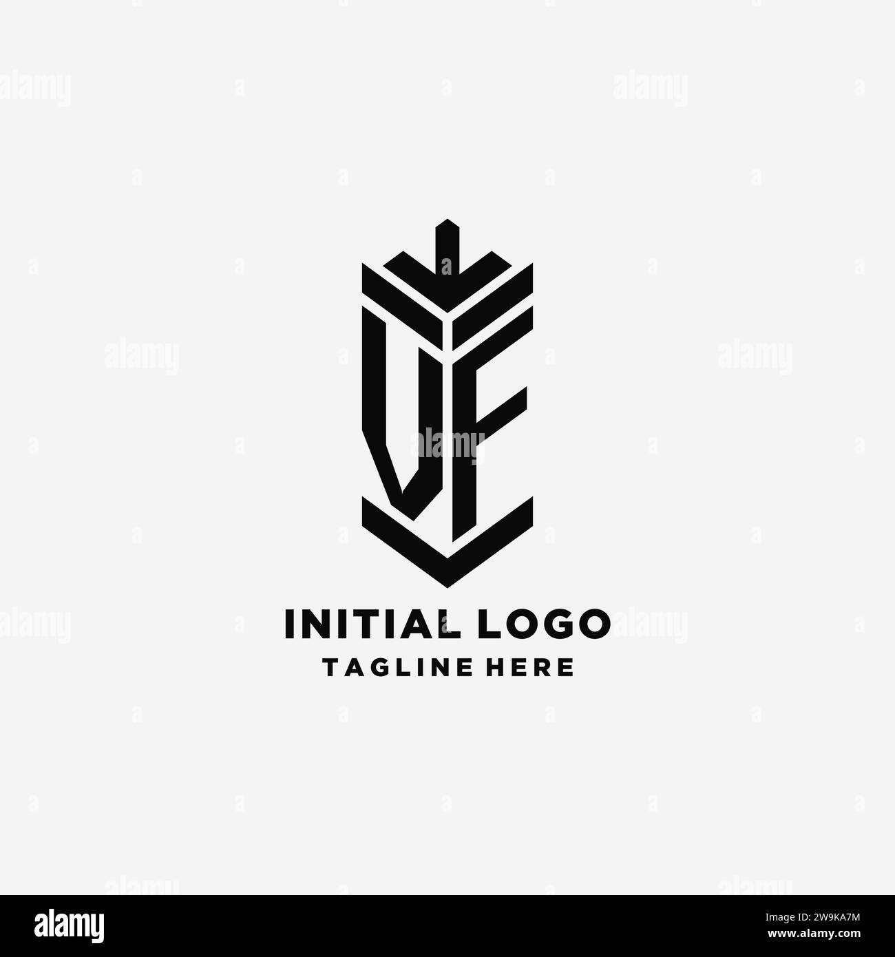 Vf initials logo Black and White Stock Photos & Images - Alamy