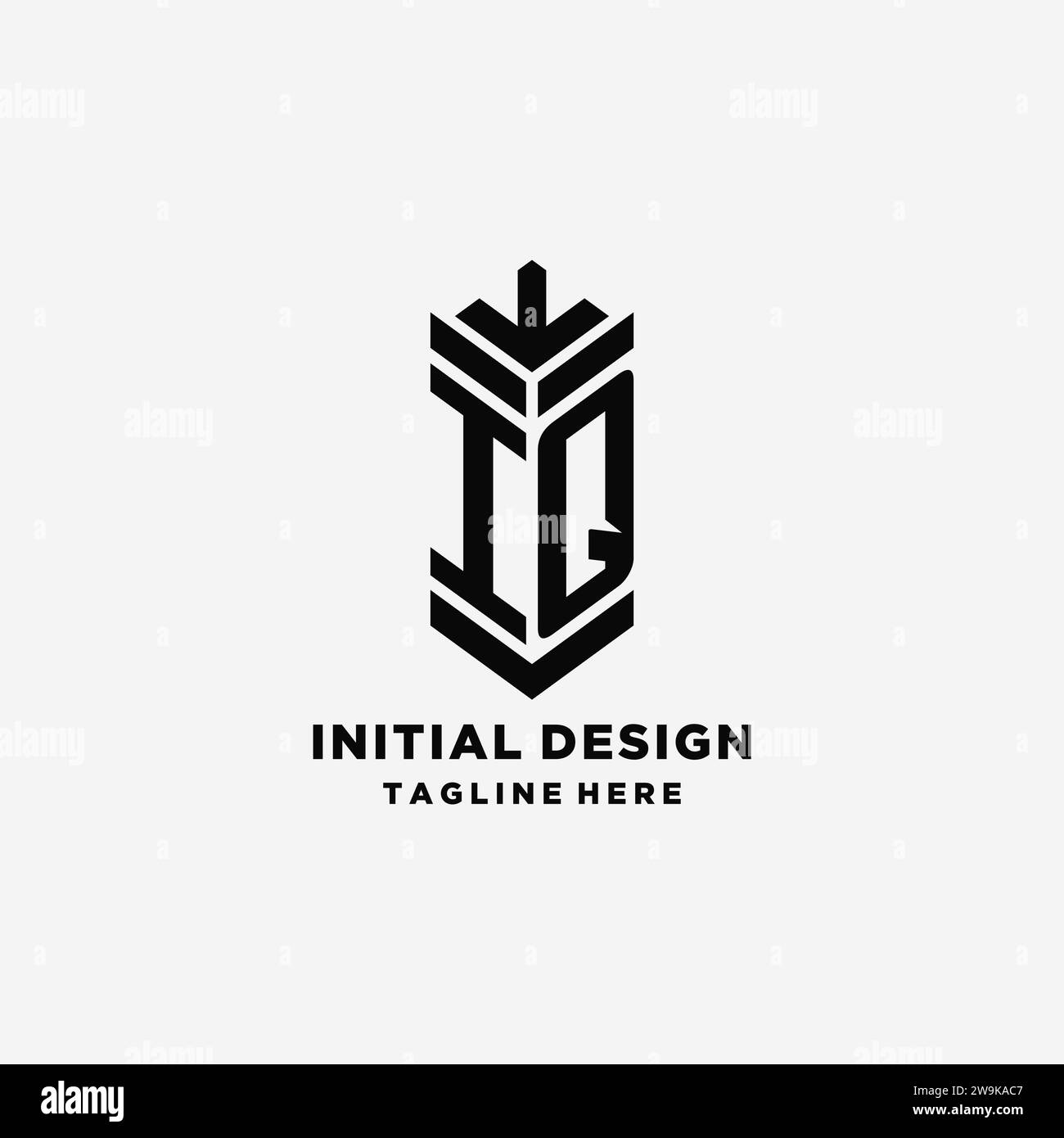 Initials IQ shield logo design, creative monogram logo inspiration ...