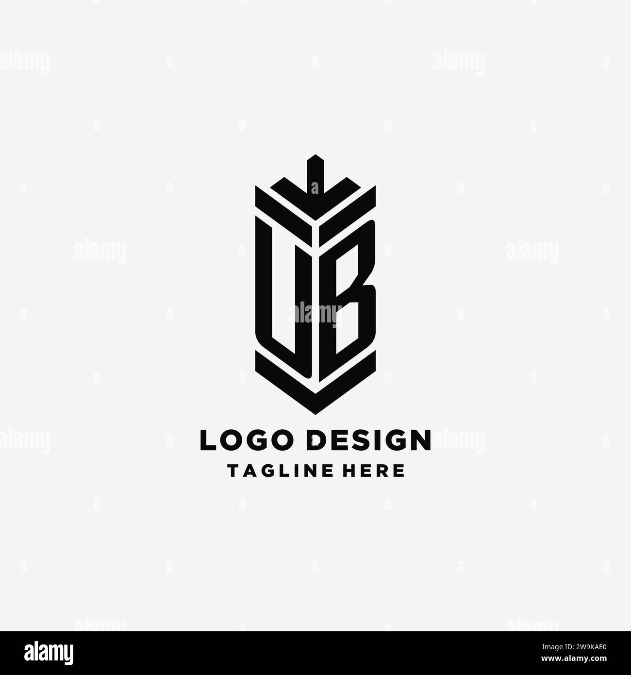 Initials UB shield logo design, creative monogram logo inspiration vector graphic Stock Vector ...