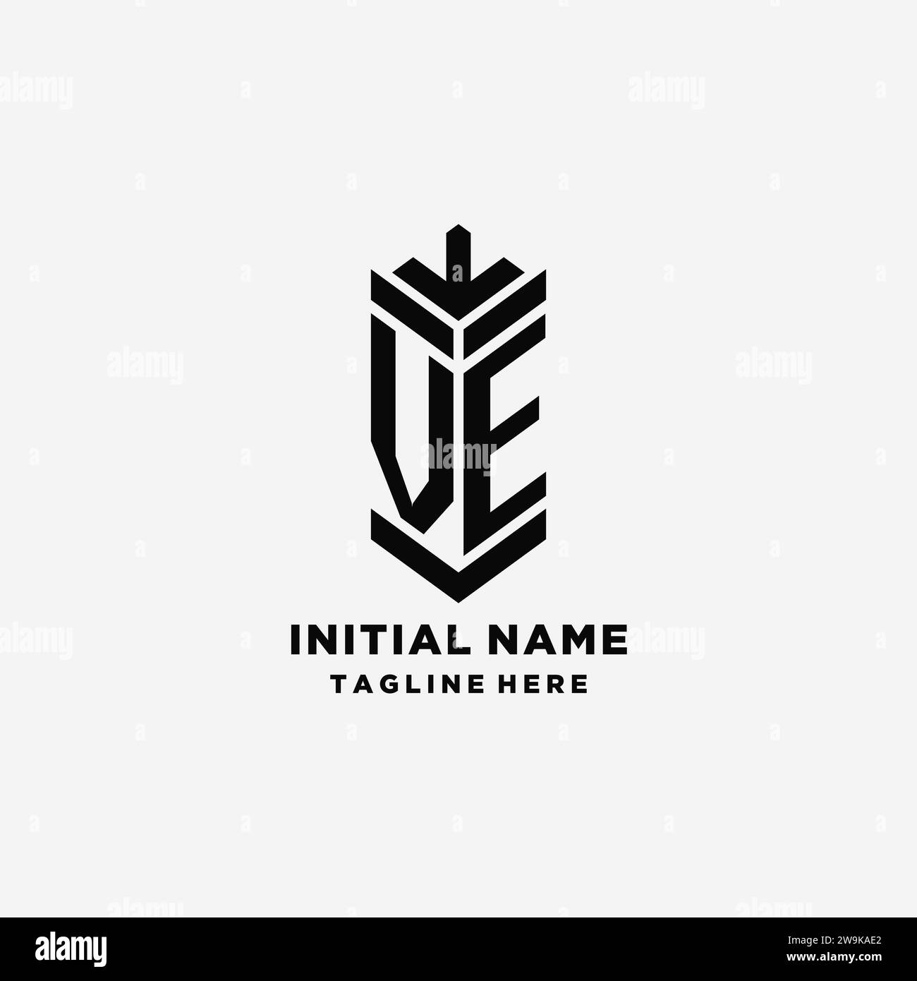 Initials VE shield logo design, creative monogram logo inspiration vector graphic Stock Vector ...