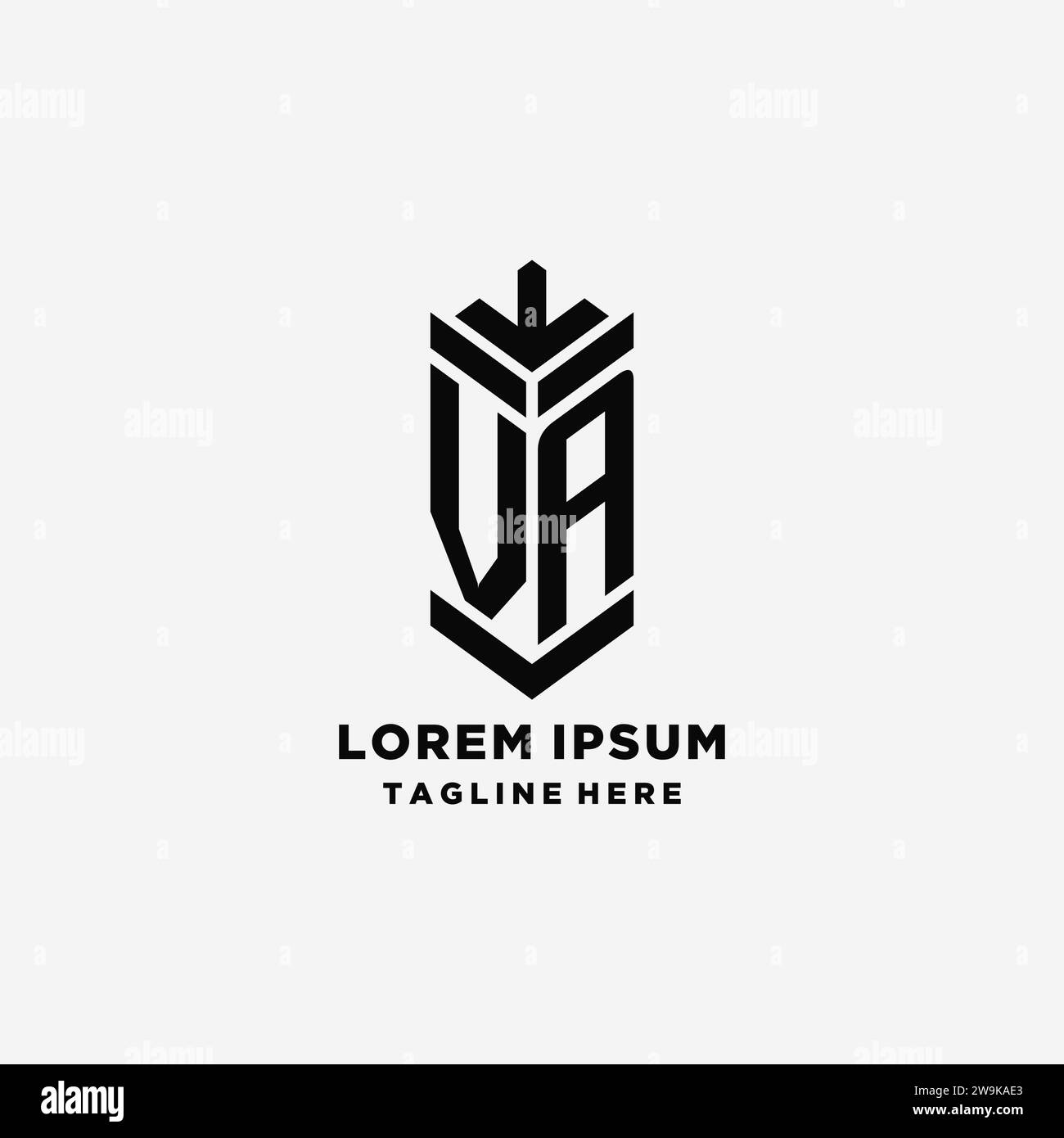 Initials VA shield logo design, creative monogram logo inspiration ...