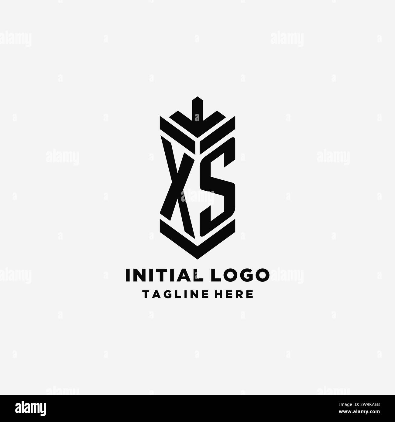 Initials XS shield logo design, creative monogram logo inspiration ...