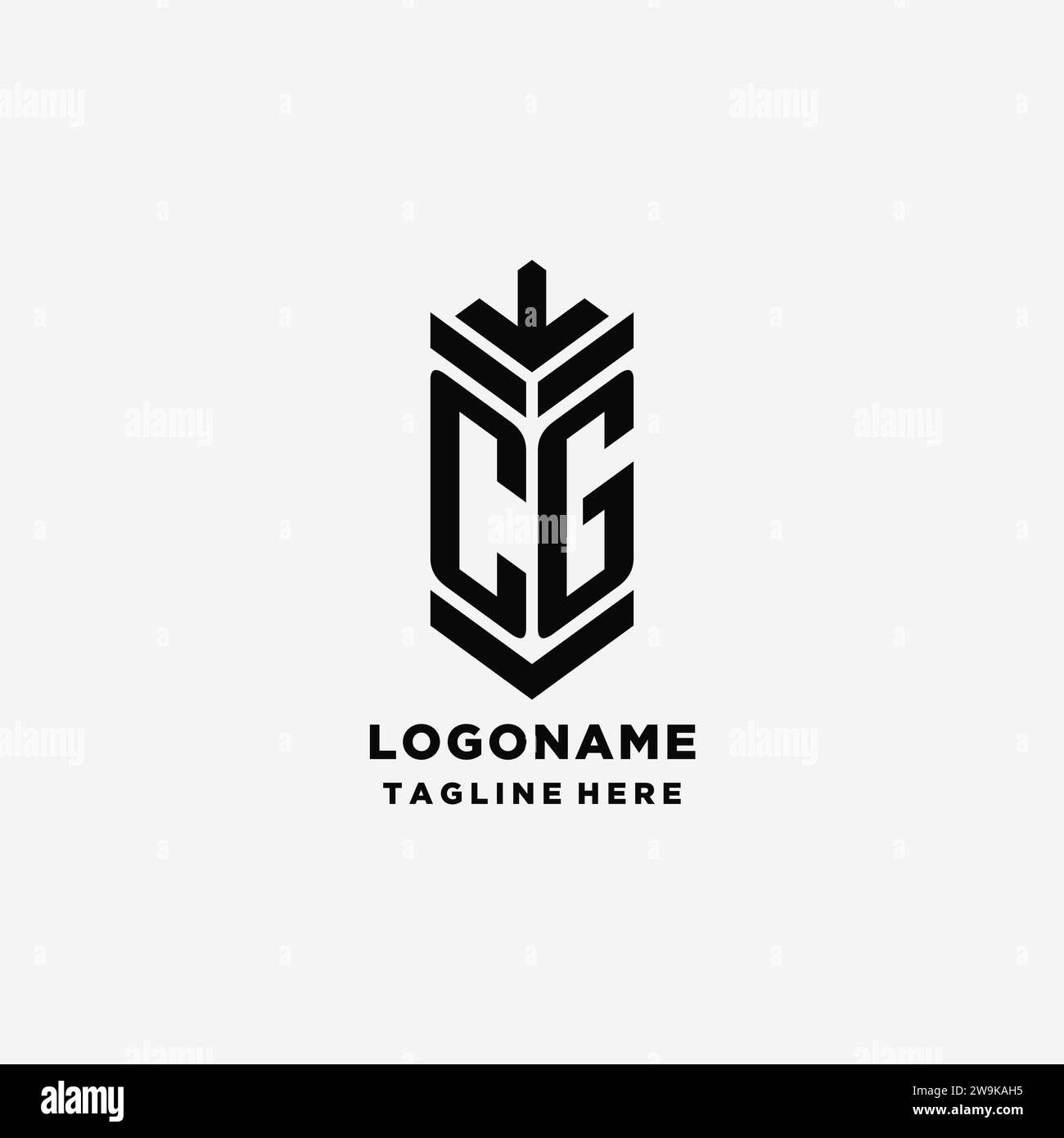 Initials CG shield logo design, creative monogram logo inspiration ...