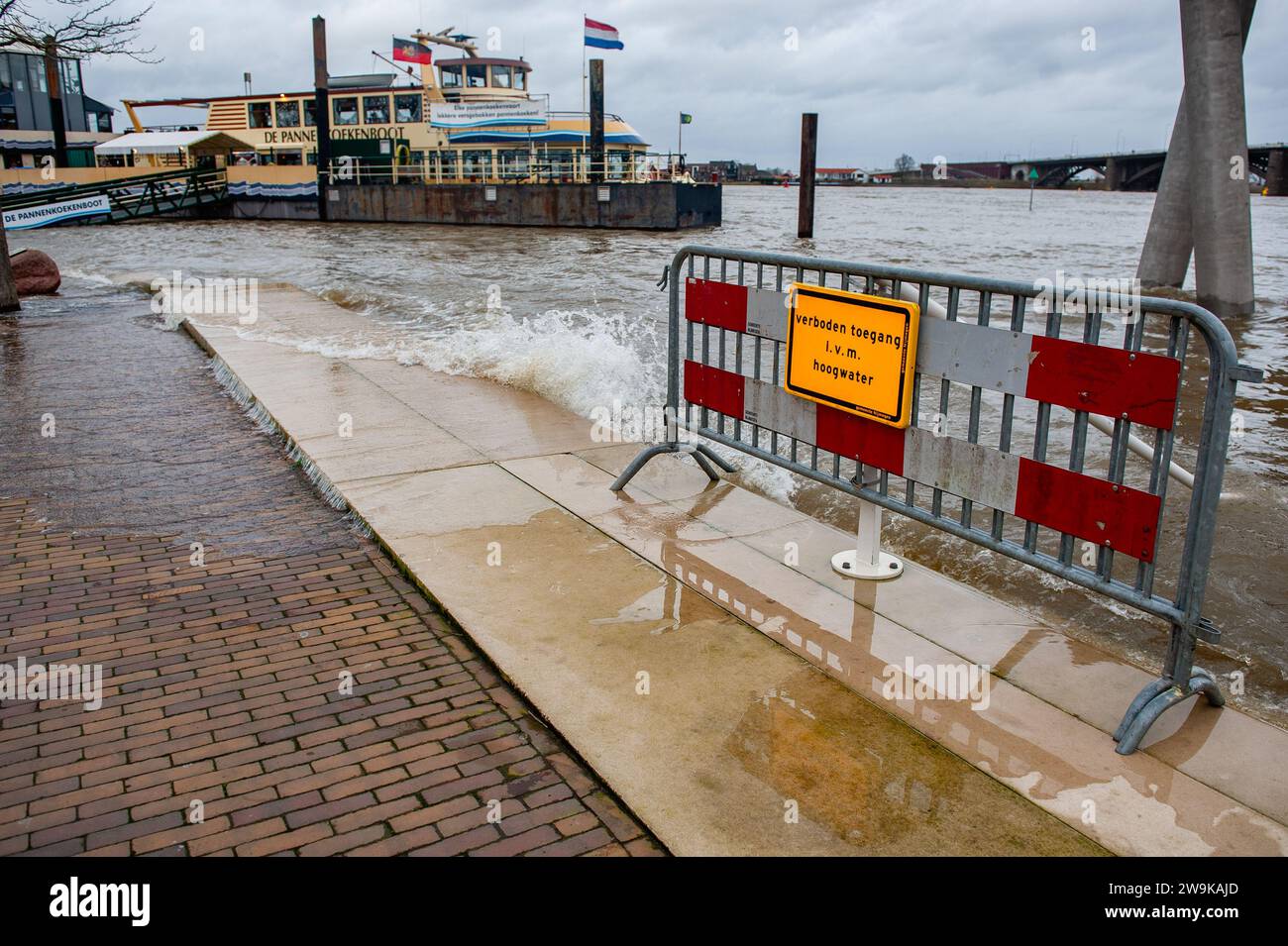 Some parts of the quay are pictured underwater. The rainy Christmas ...