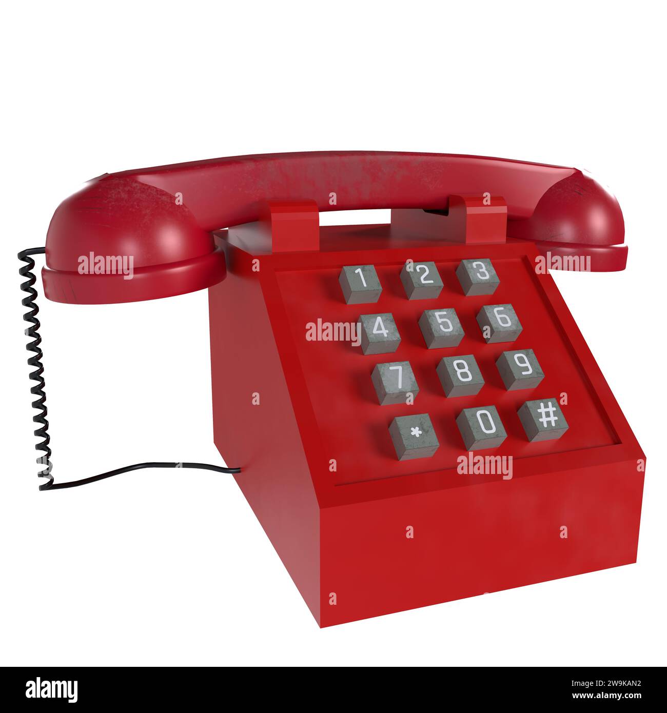 Red Telephone isolated on white background Stock Photo - Alamy