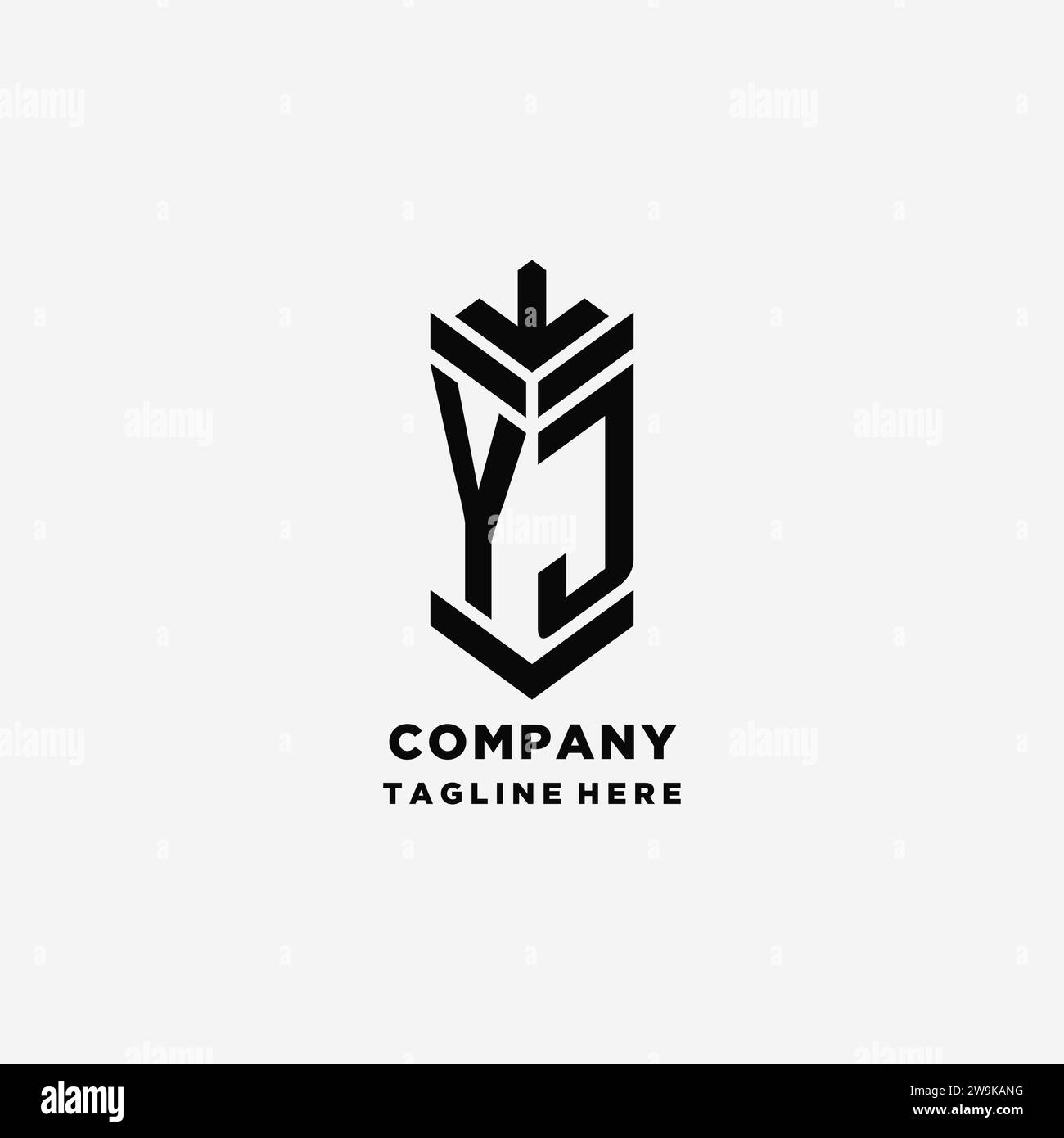 Initials YJ shield logo design, creative monogram logo inspiration vector graphic Stock Vector ...