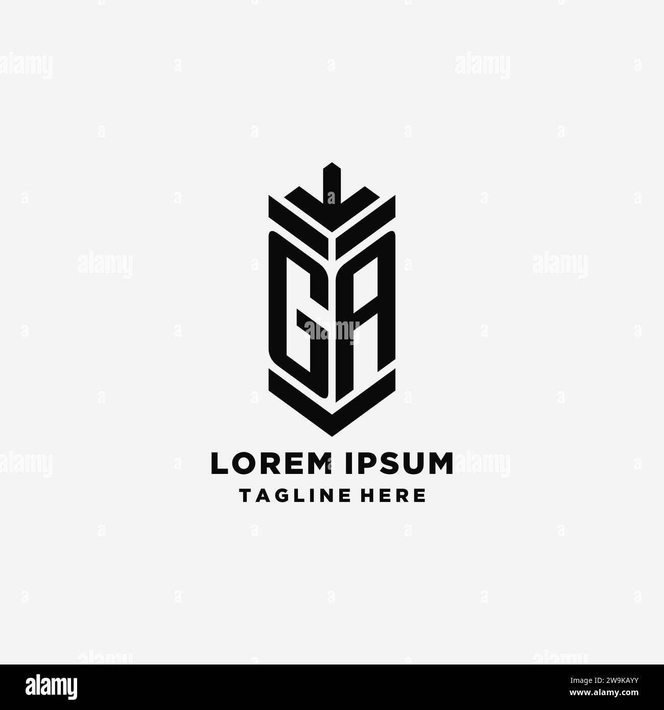 Initials GA shield logo design, creative monogram logo inspiration ...