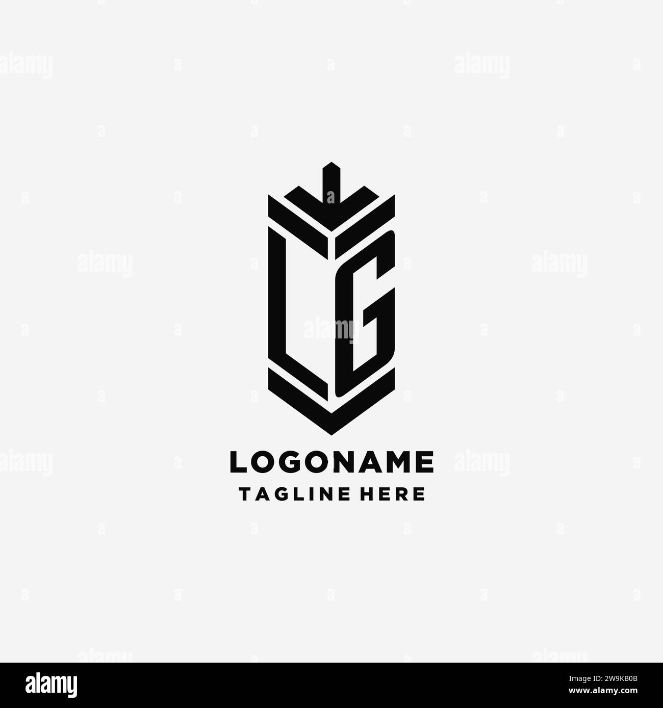 Initials LG shield logo design, creative monogram logo inspiration vector graphic Stock Vector ...