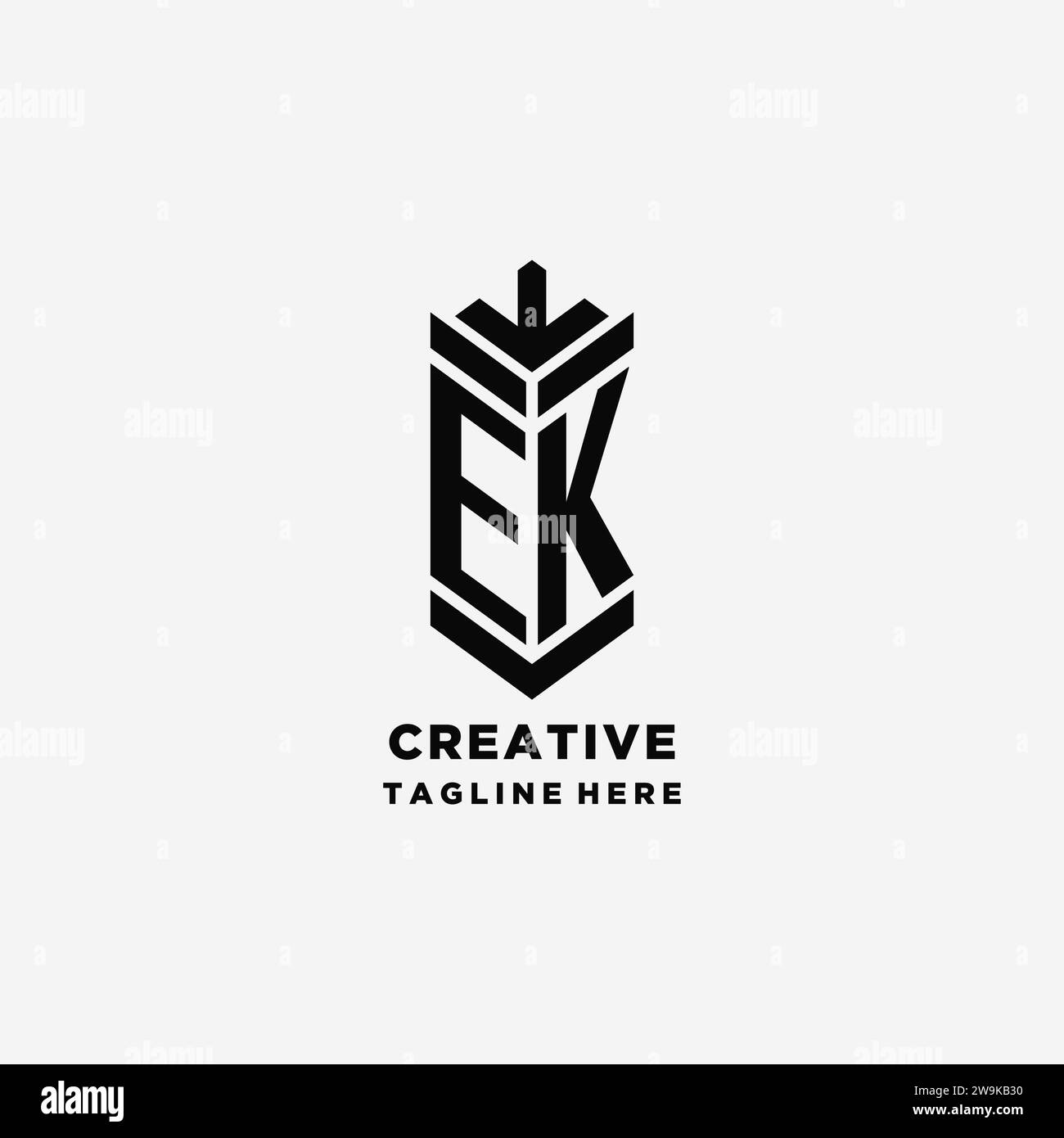 Initials EK shield logo design, creative monogram logo inspiration ...