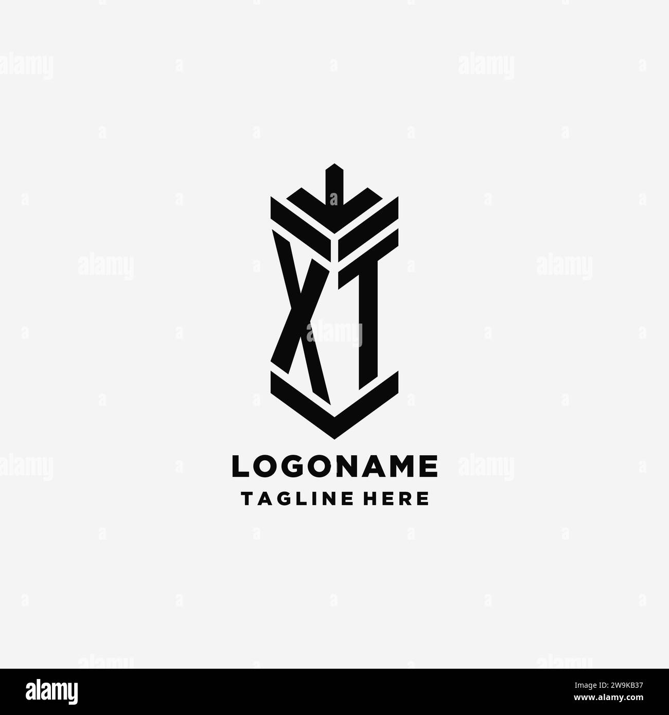 Initials XT shield logo design, creative monogram logo inspiration vector graphic Stock Vector ...