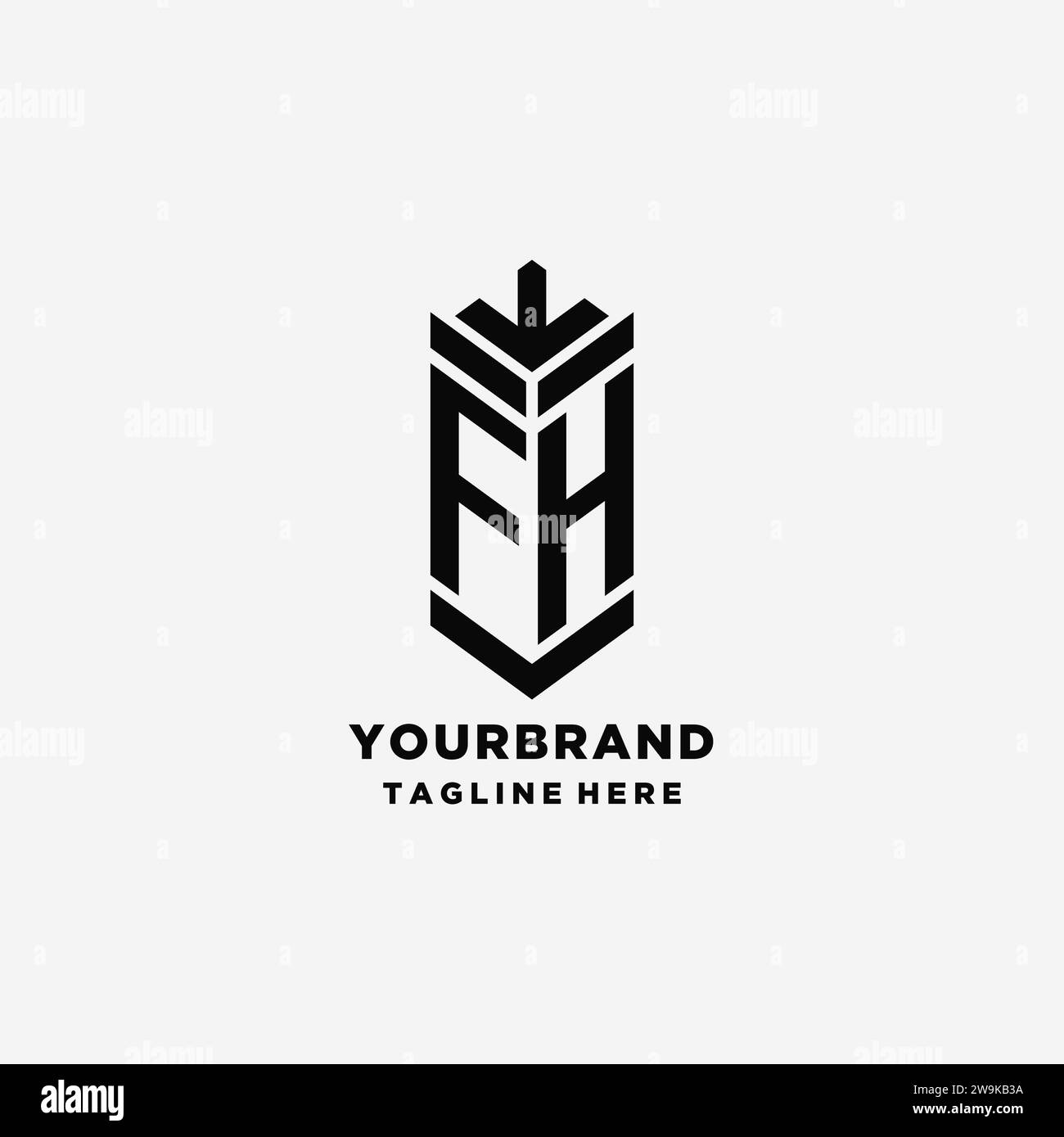 Initials FH shield logo design, creative monogram logo inspiration ...