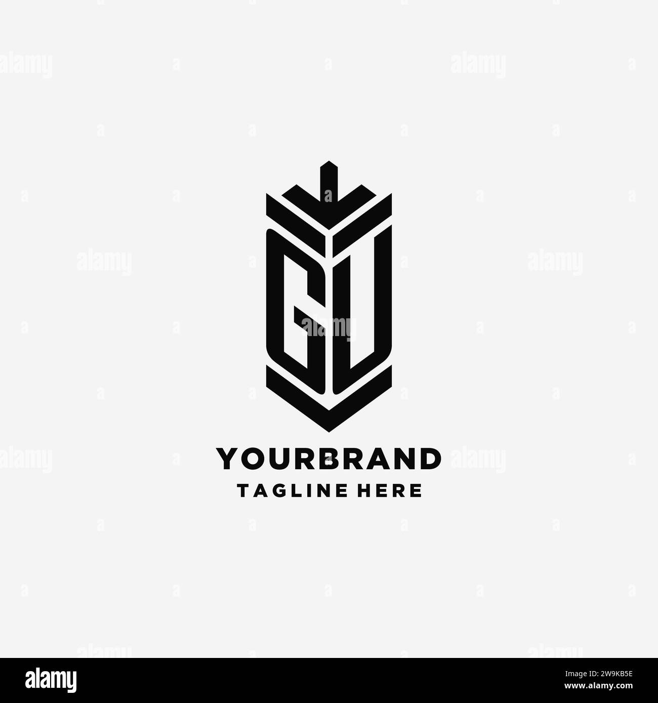 Initials GU shield logo design, creative monogram logo inspiration vector graphic Stock Vector ...
