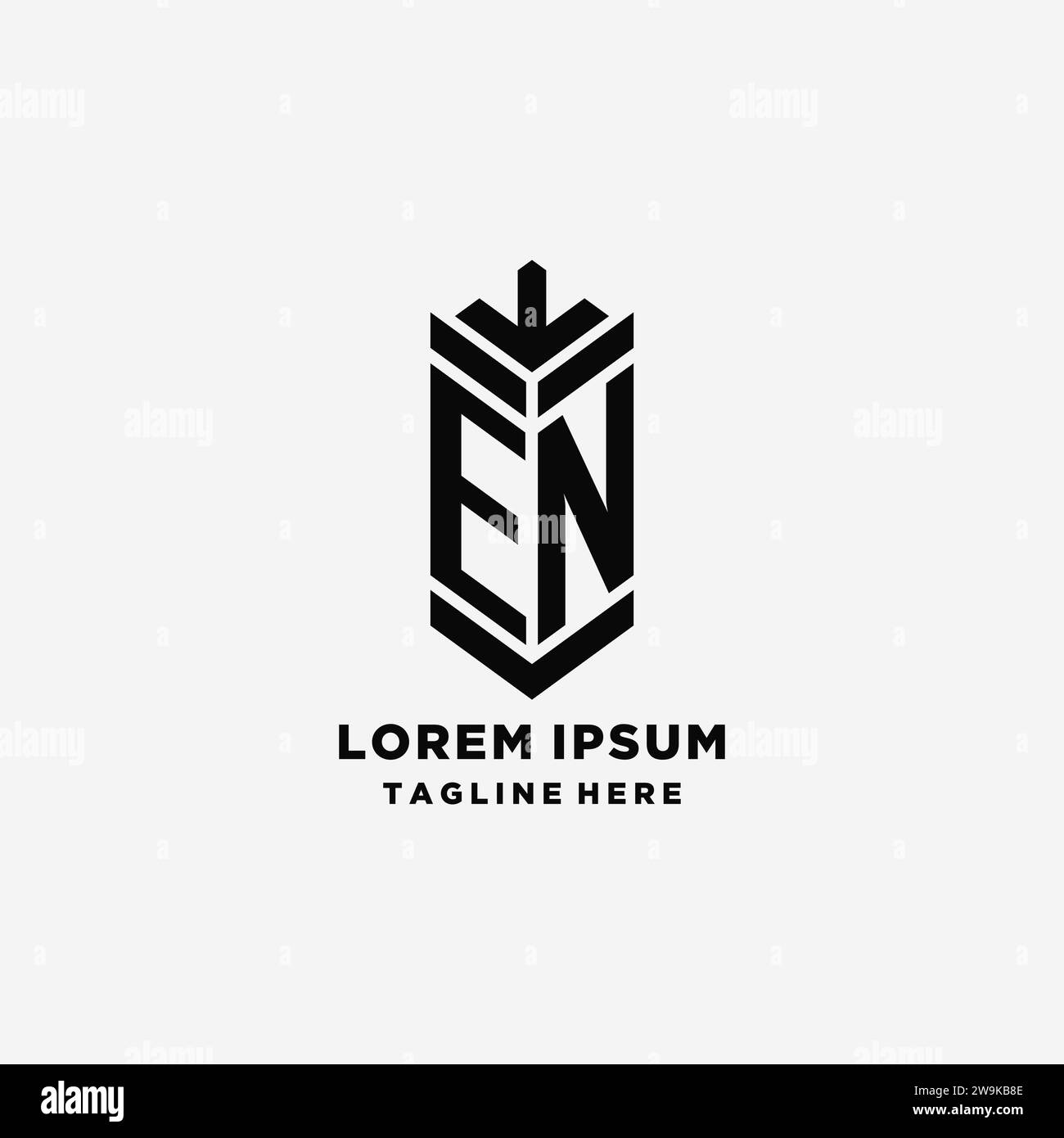 Initials EN shield logo design, creative monogram logo inspiration ...