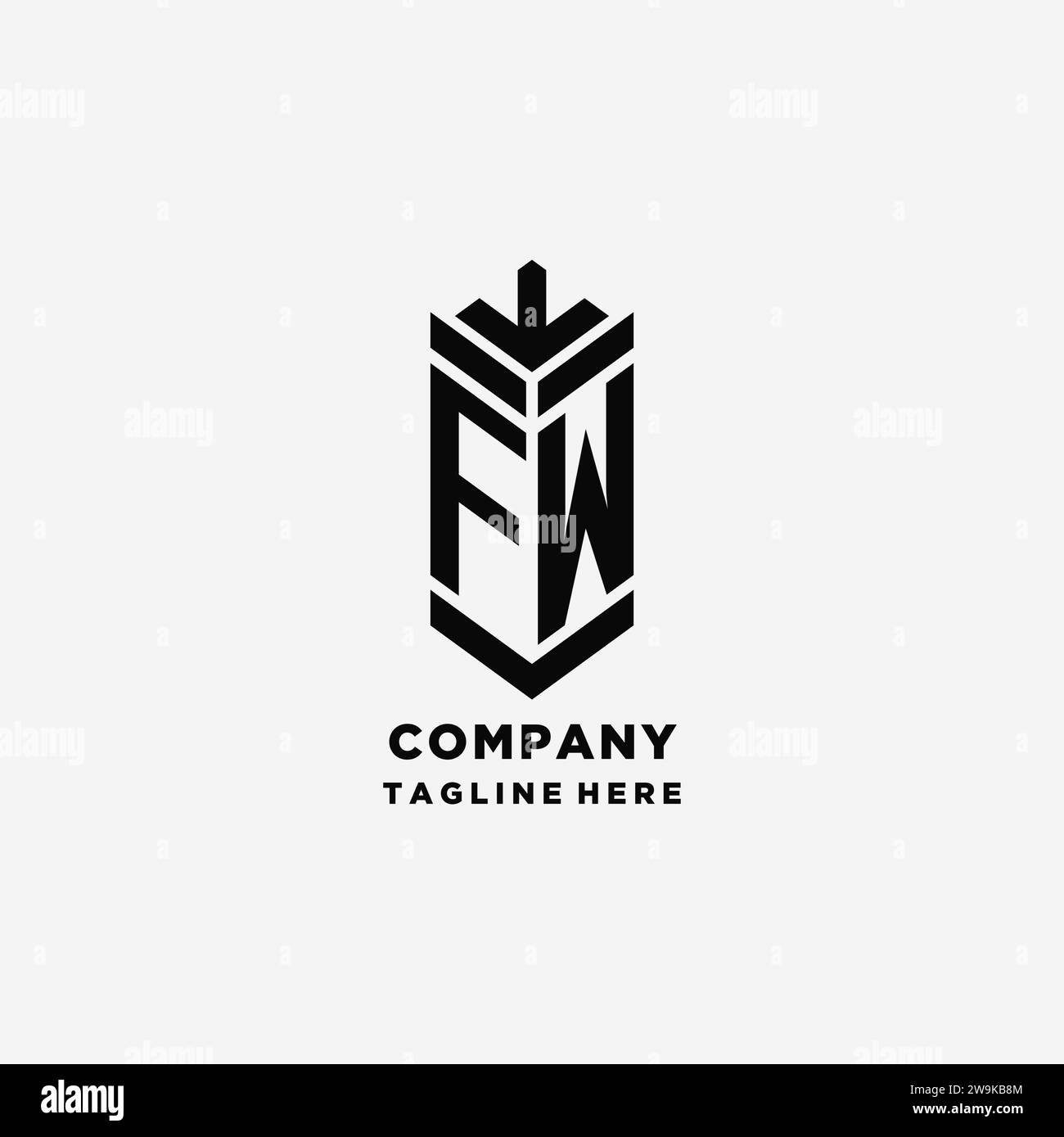 Initials FW shield logo design, creative monogram logo inspiration vector graphic Stock Vector ...