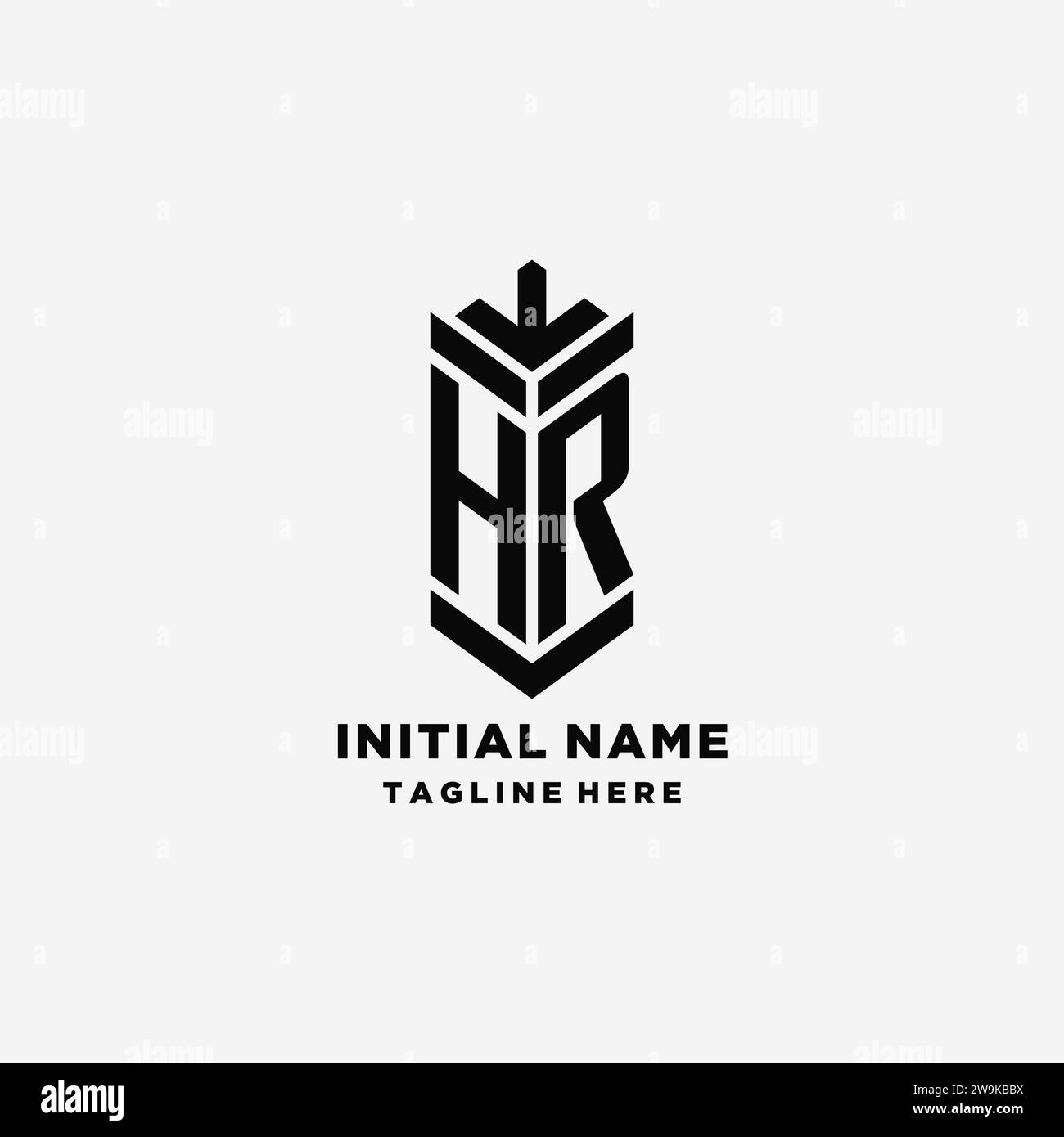 Initials HR shield logo design, creative monogram logo inspiration vector graphic Stock Vector ...