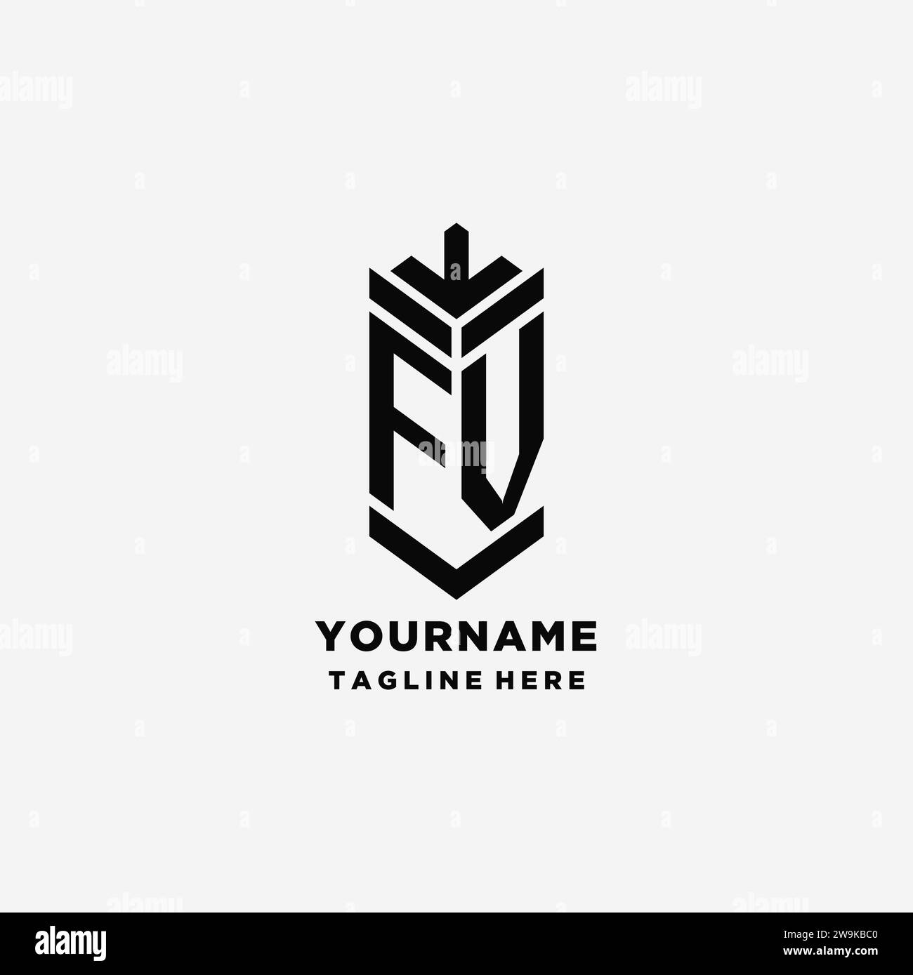 Initials FV shield logo design, creative monogram logo inspiration vector graphic Stock Vector ...