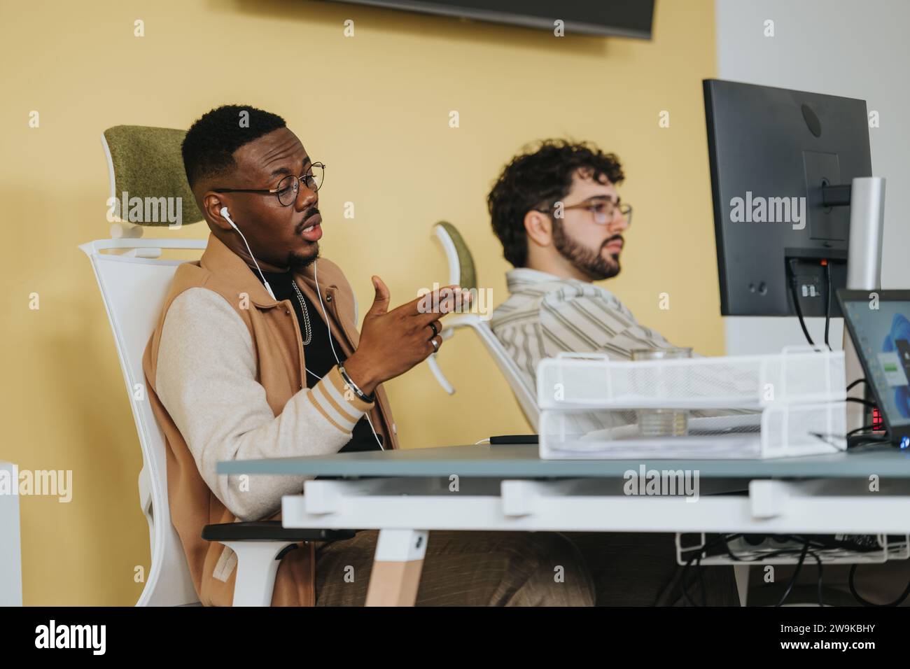 Successful multinational company employees strategizing and ...