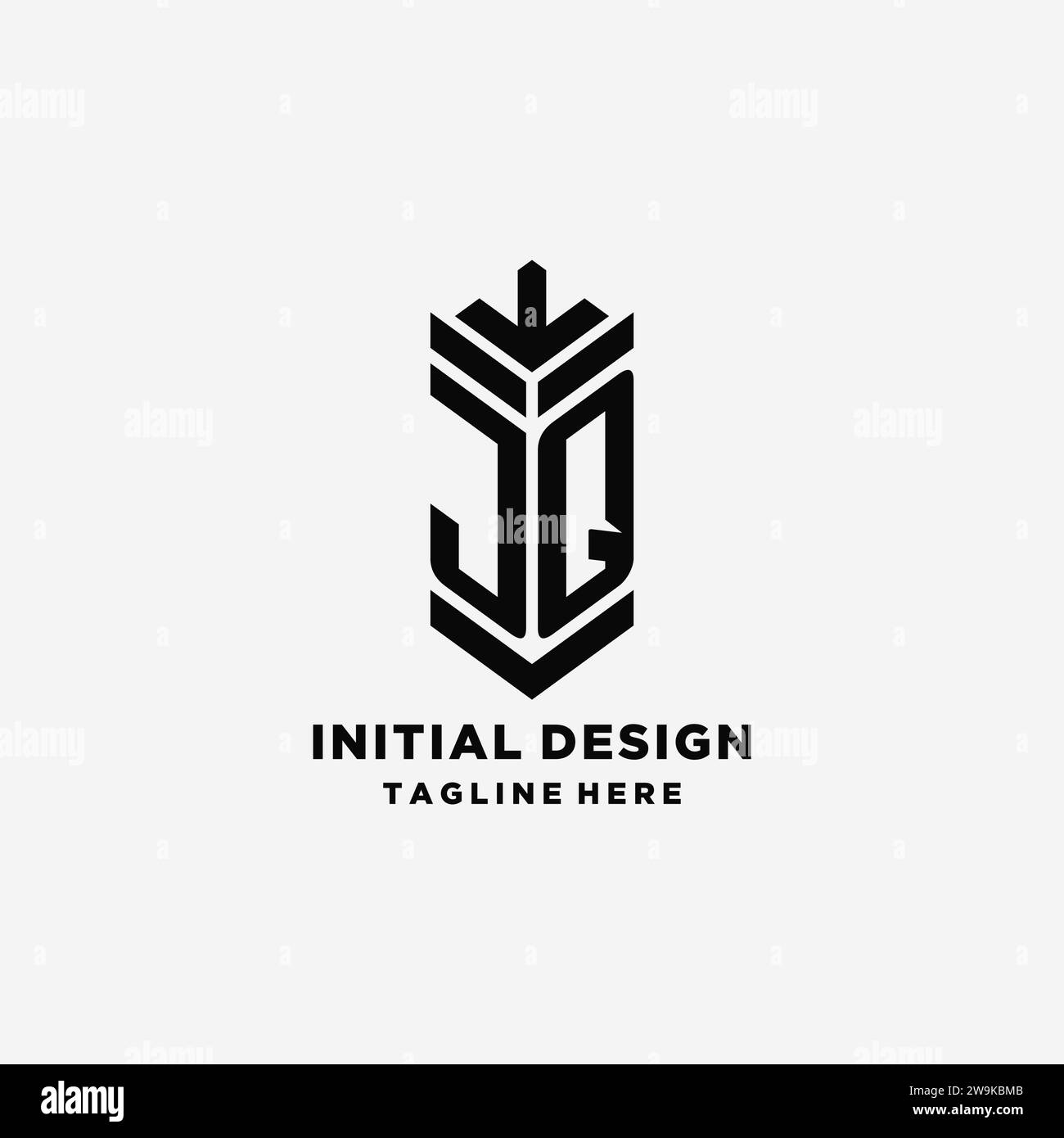 Initials Jq Shield Logo Design Creative Monogram Logo Inspiration Vector Graphic Stock Vector