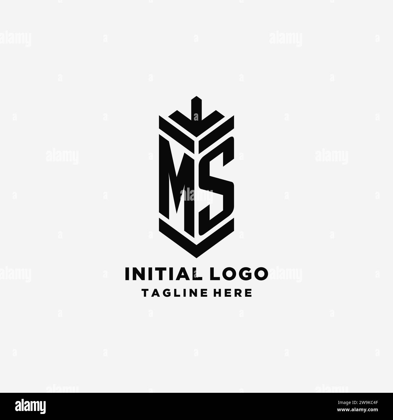 Initials MS shield logo design, creative monogram logo inspiration vector graphic Stock Vector ...