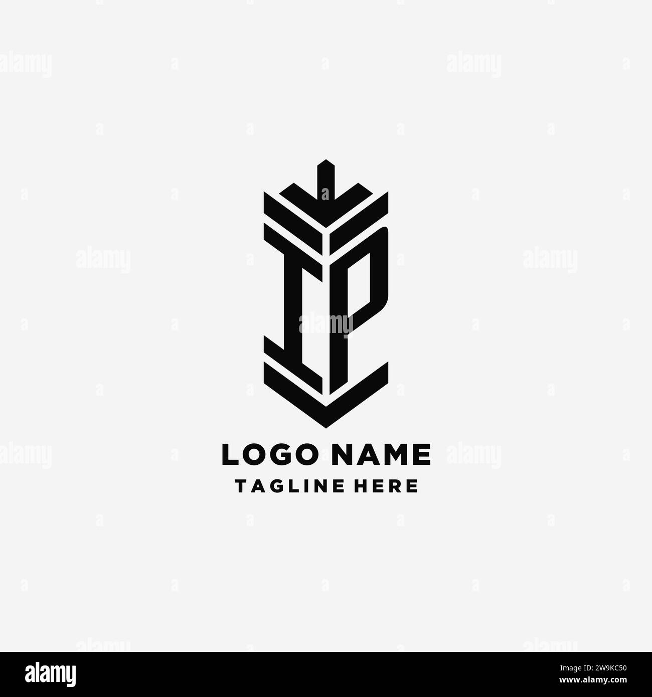 Initials IP shield logo design, creative monogram logo inspiration ...